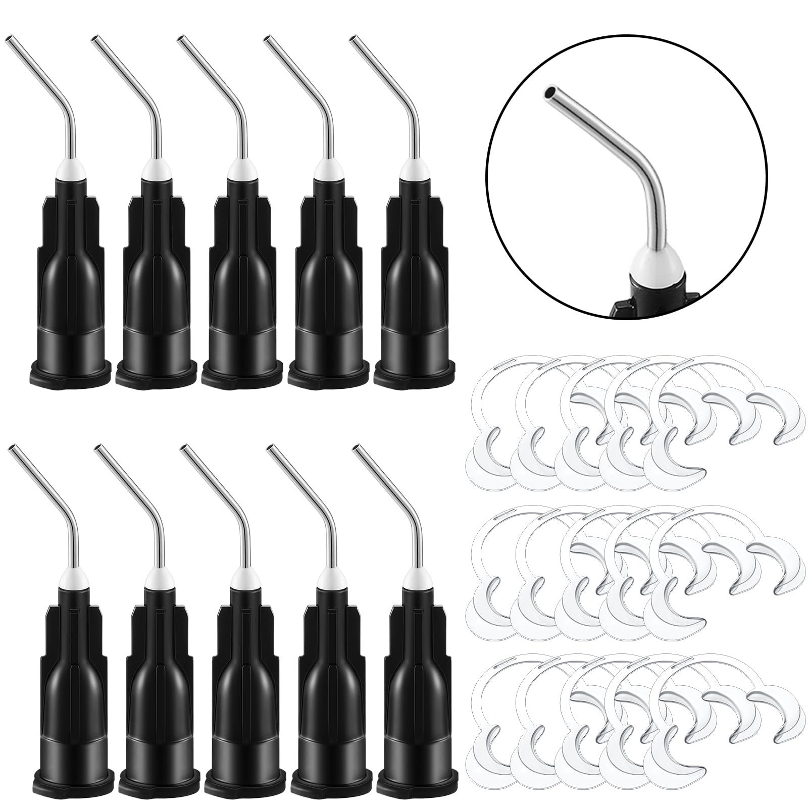 Geiserailie 320 Pcs Cheek Retractor Bent Dispensing Tips Set 20 C Shape ...