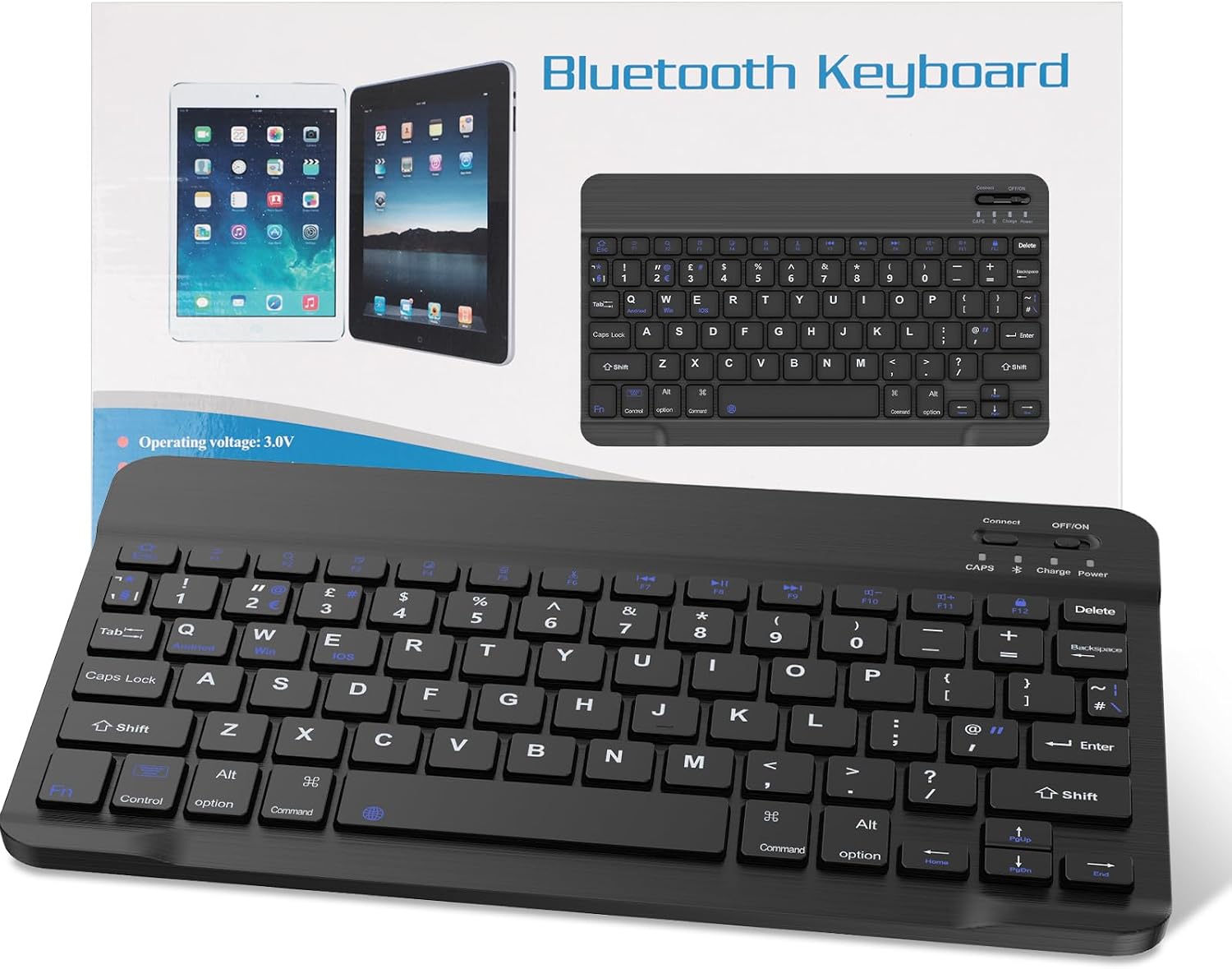 IVEOPPE Ultra-Slim Bluetooth Keyboard Portable Mini Wireless Keyboard ...