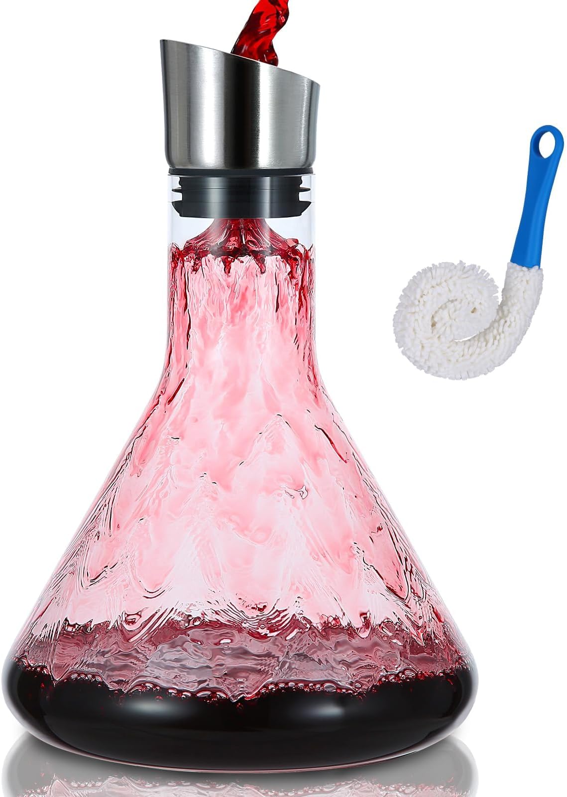 Amazon.com | Luxbe - Wine Decanter 54-ounce with Aerator Pourer Lid - 2 ...
