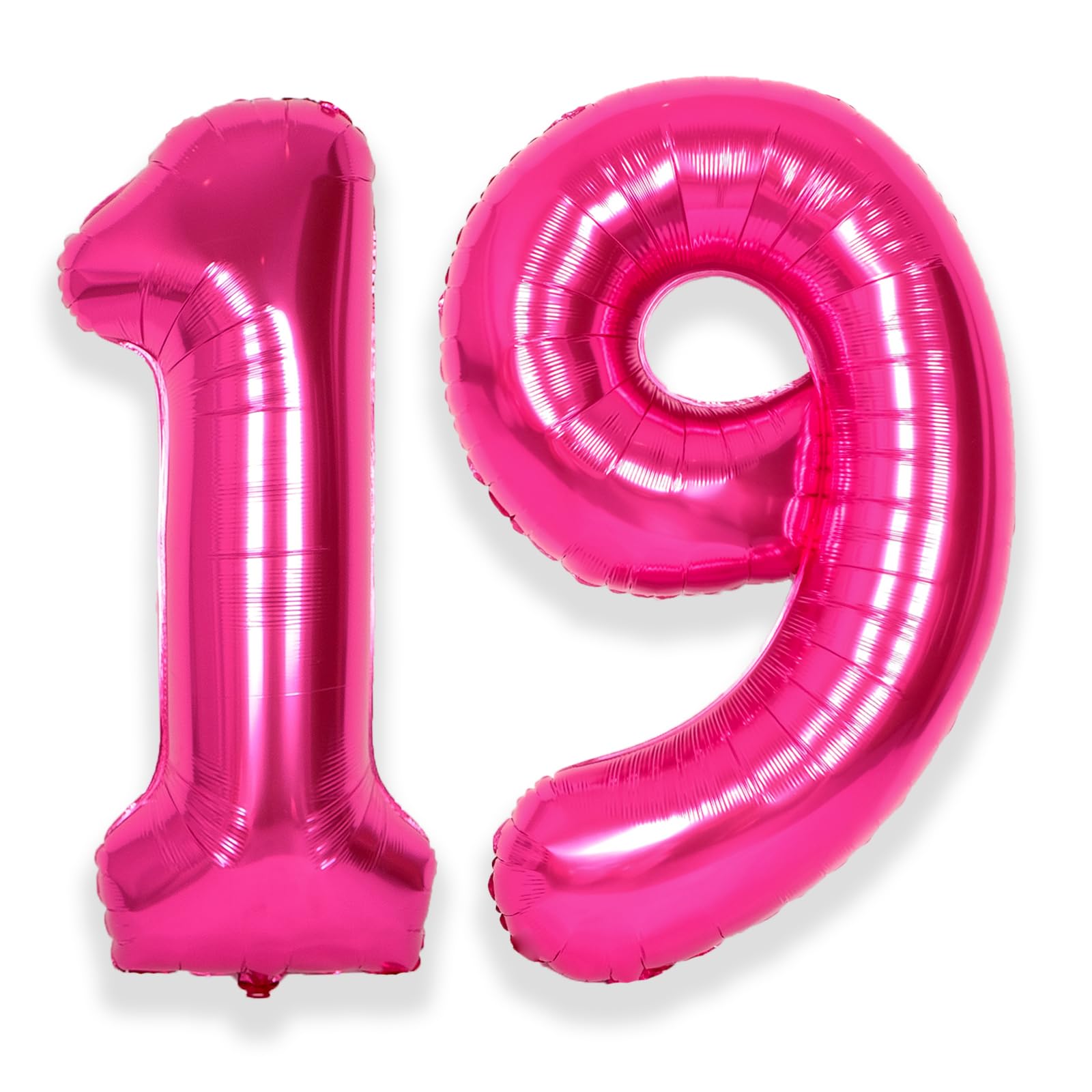 Amazon.com: SUWEN 40 Inch Hot Pink Large 19 Number Balloons Big Foil ...