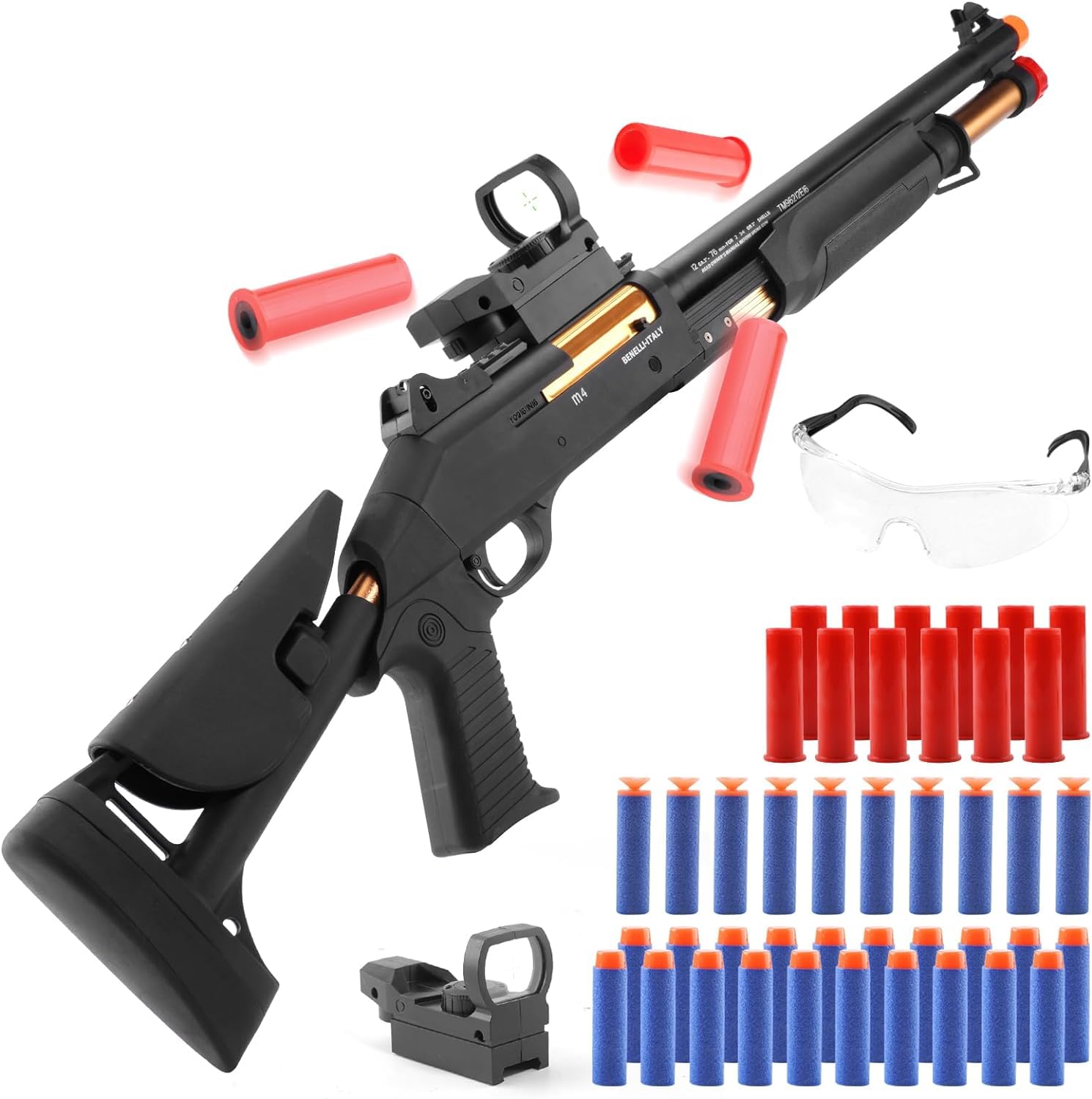 Moonmen Nerf Gun Toy Soft Foam Bullet Darts, XM1014 Air Powered Shell ...