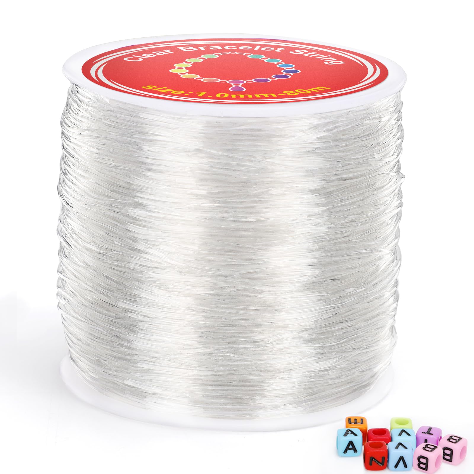 Alyvisun Clear 1mm×80m Elastic String for Bracelets, Durable Bracelet ...