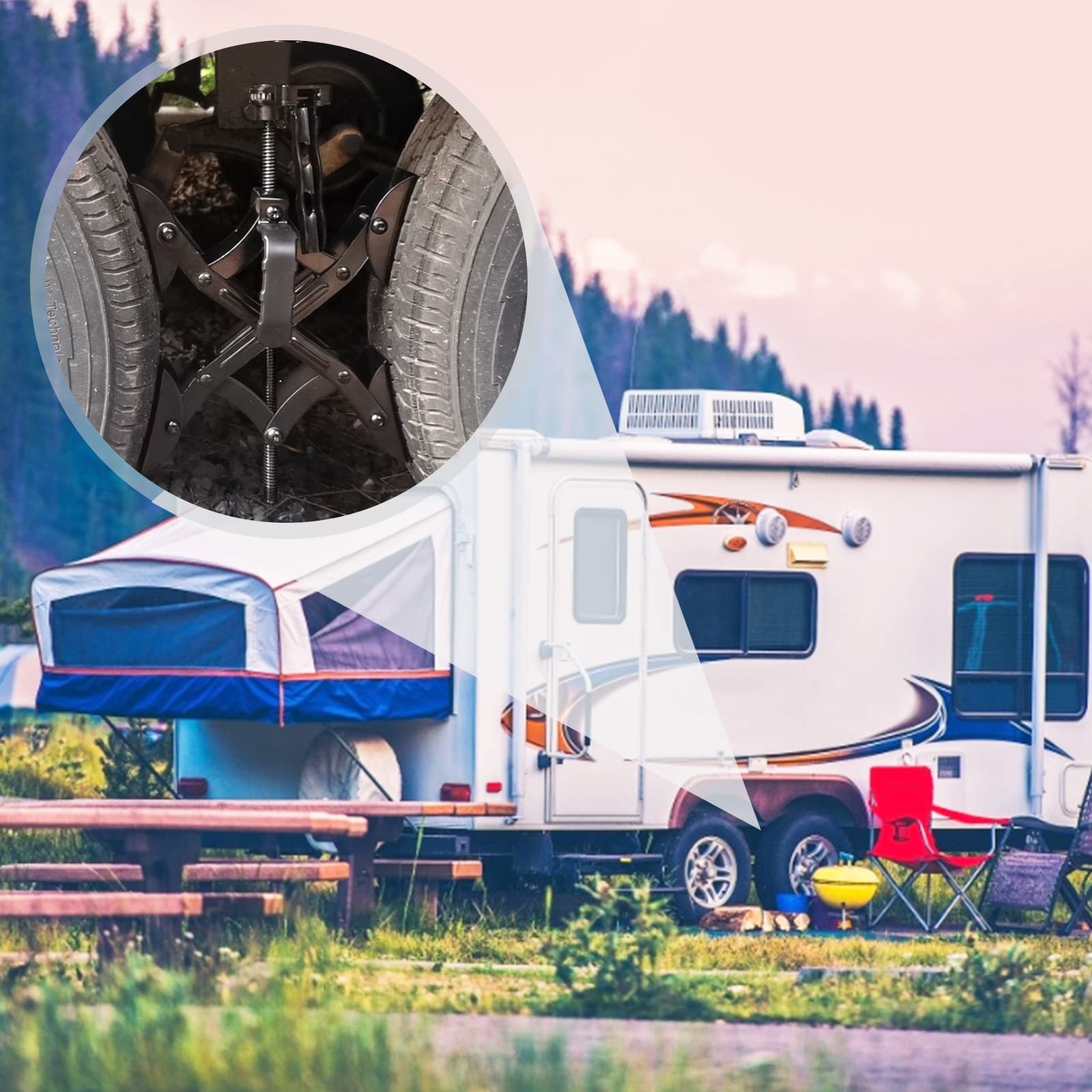 Snapklik.com : JOOLESER X-Chock Wheel Stabilizer, Scissor Tire Locking ...