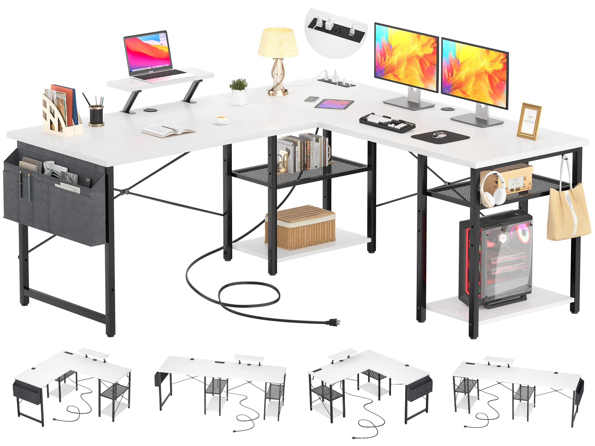 Snapklik.com : Aheaplus L Shaped Desk