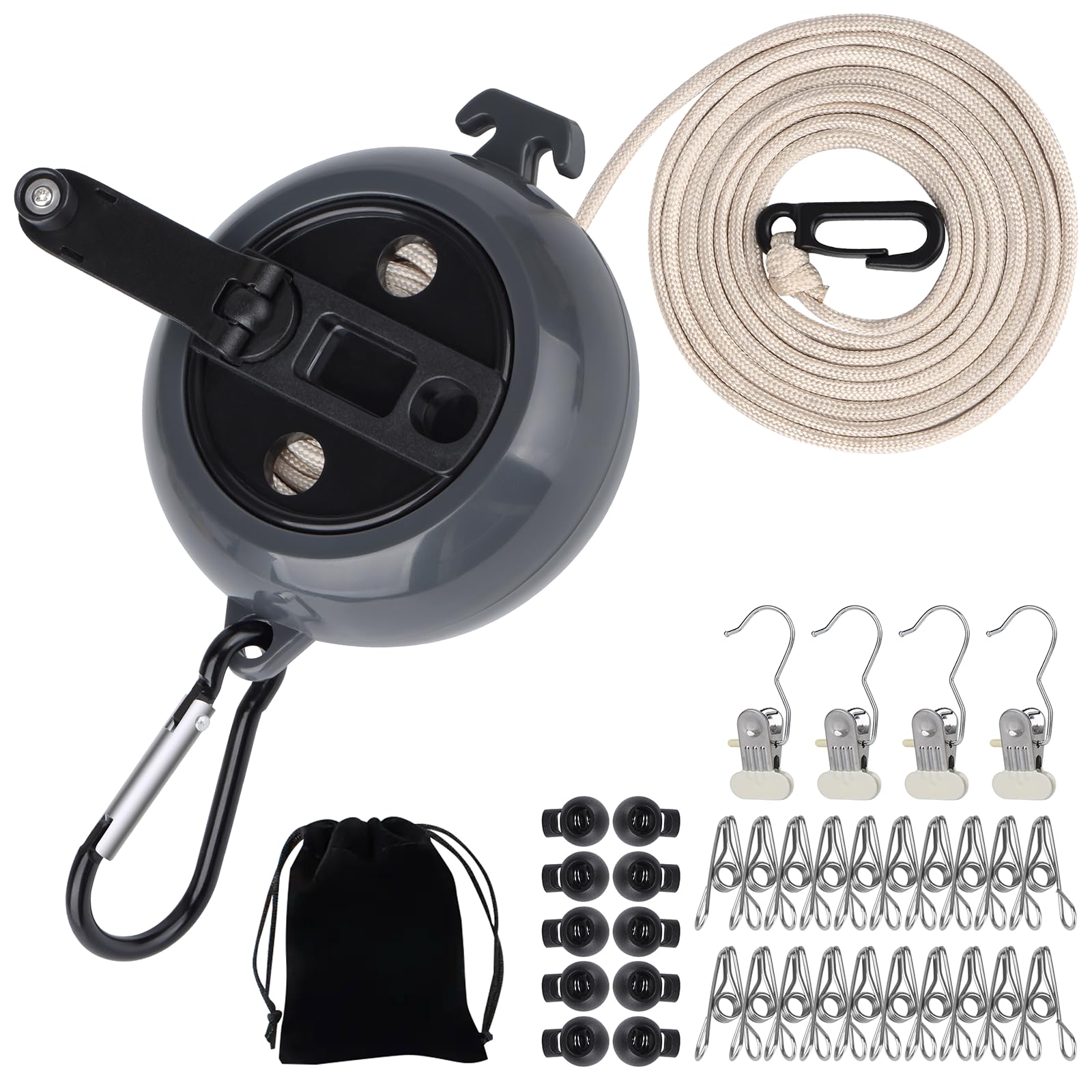 Amazon.com: Zmains Retractable Clothesline Outdoor, Adjustable 32.8ft ...