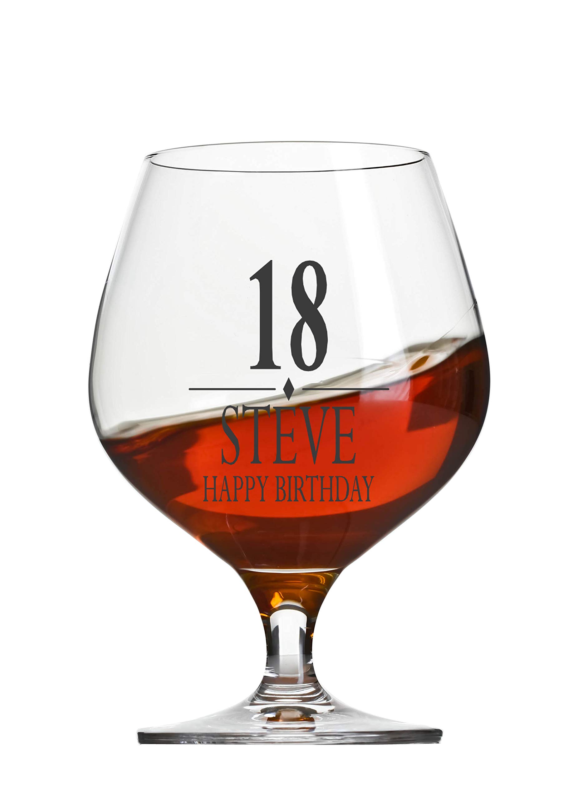 Engraved Personalised Birthday Brandy Glass 18th, 21st, 30th, 40th ...