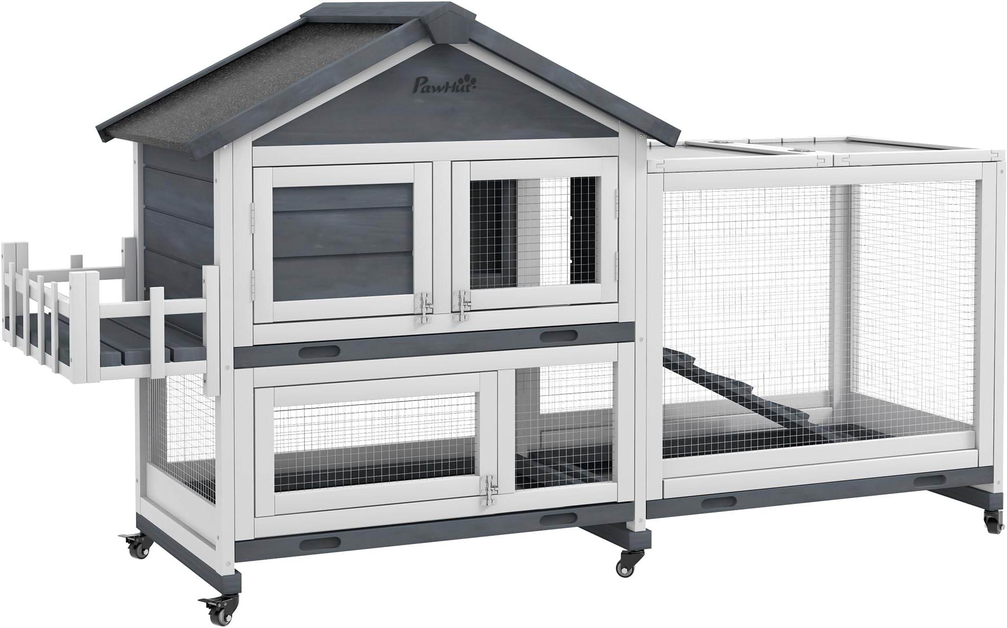 Amazon.com: NicBex Rabbit Hutch Outdoor Rabbit Cages with Run Wooden ...