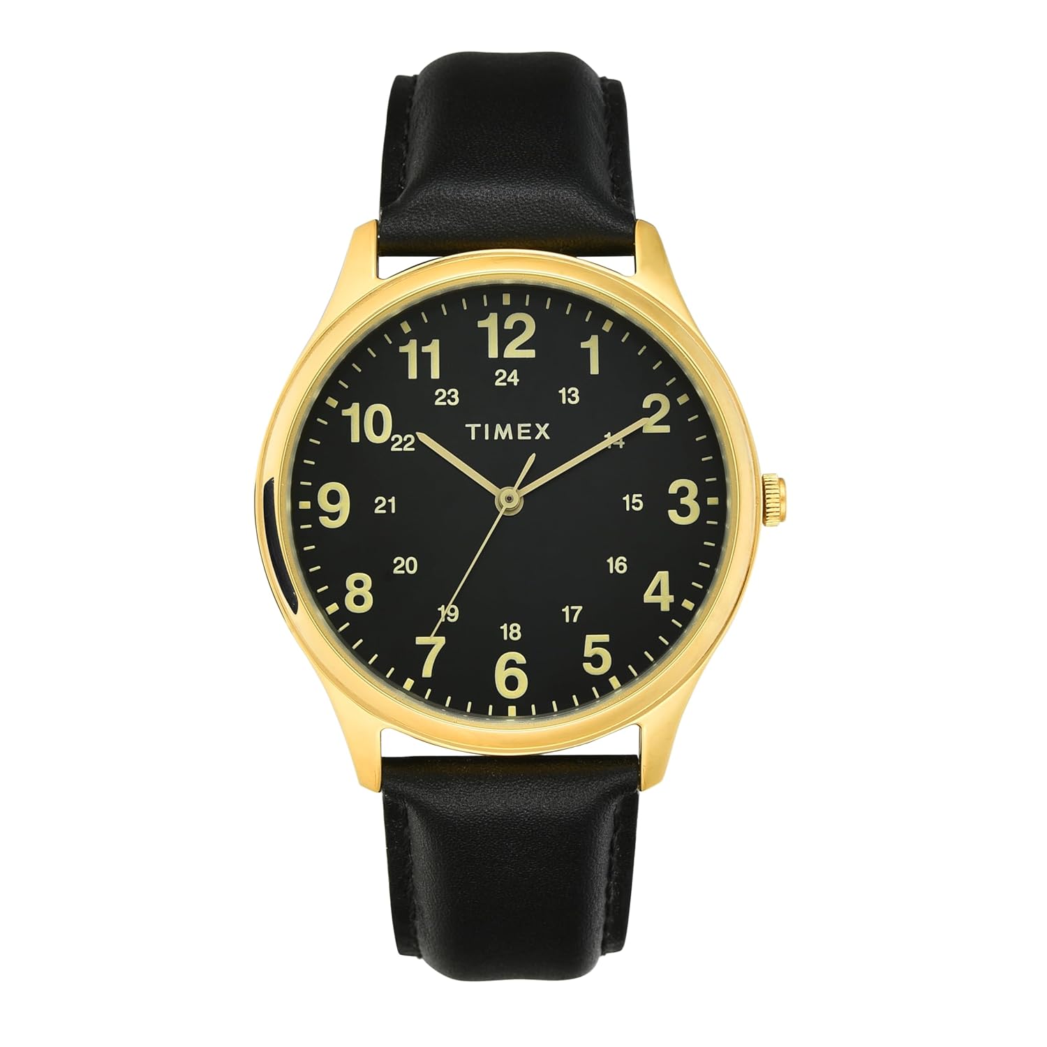Buy TIMEX Analog Watch for Man with Black Round Dial & Black Leather ...