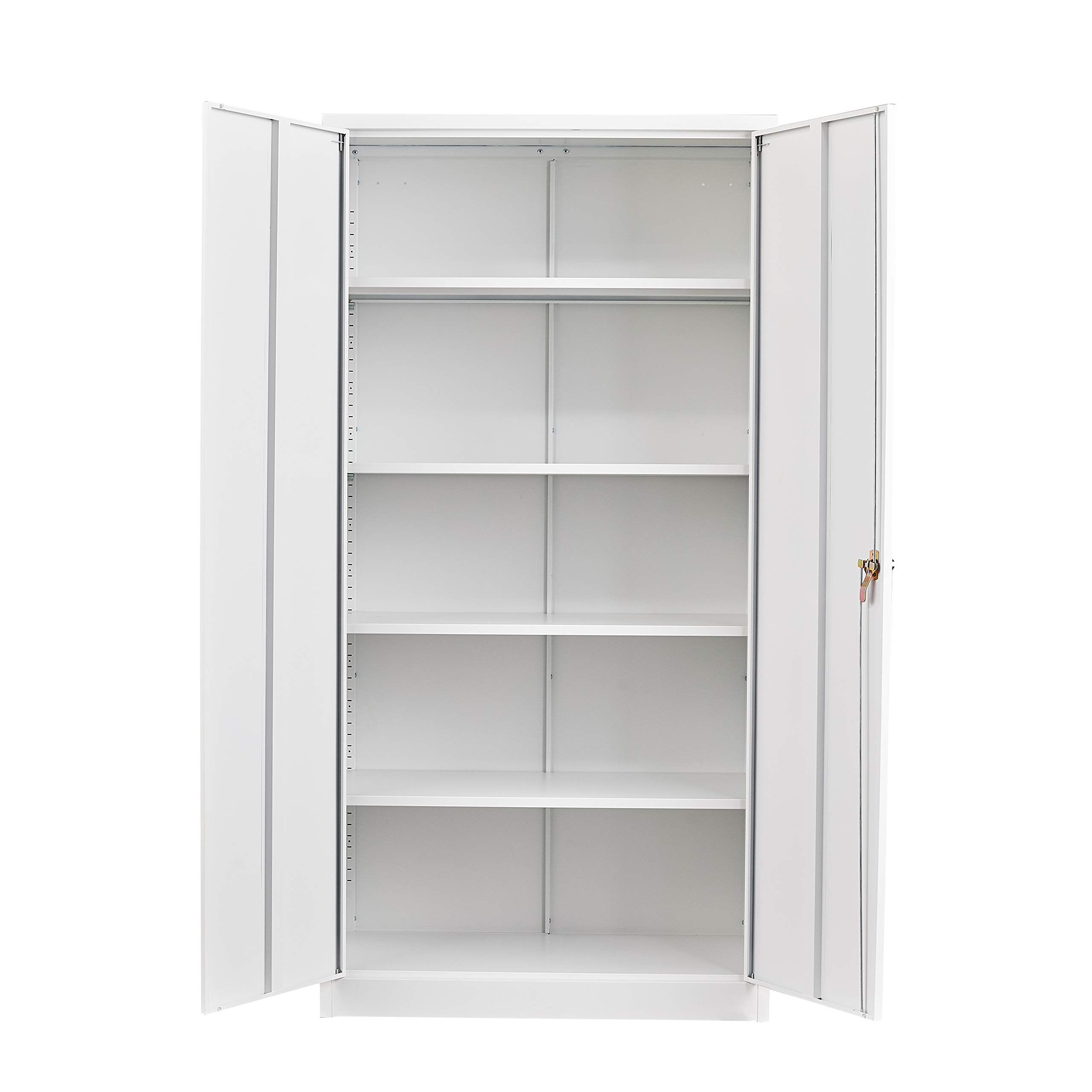 Metal Storage Cabinet with Locking Doors, 72'' Tall Steel Cabinet with ...