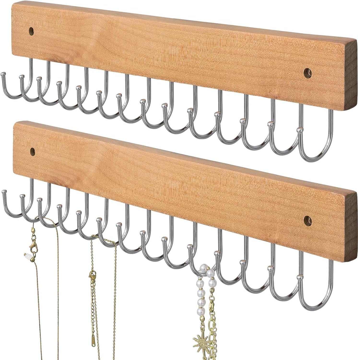 Amazon.com: SCUNDA Wall Mounted Necklace Holder, Farmhouse Style ...