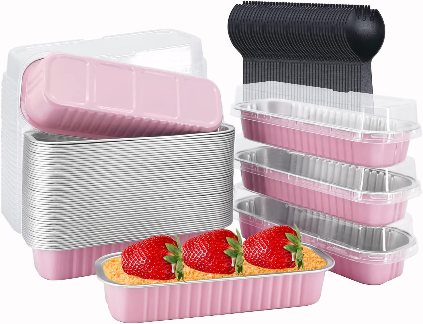 Amazon.com: Skylety 180 Pcs 5 oz Mini Square Baking Pans with Lids ...