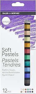 Daler-Rowney Simply Soft Pastels 12 x Assorted Colours Set, Ideal for ...