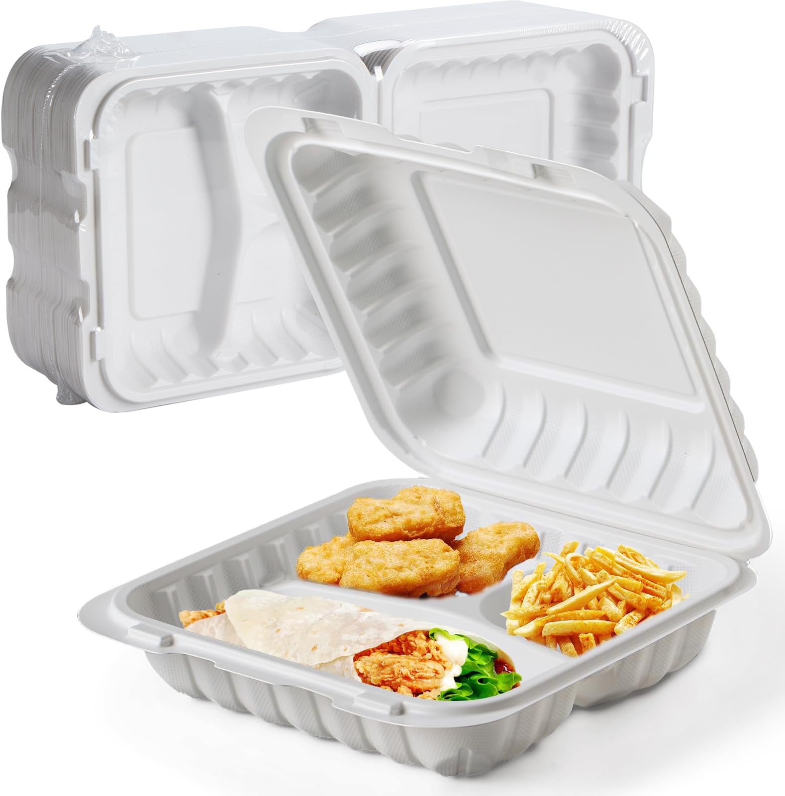 Amazon.com: greensight Compostable Take Out Food Container 8X8, 100 ...