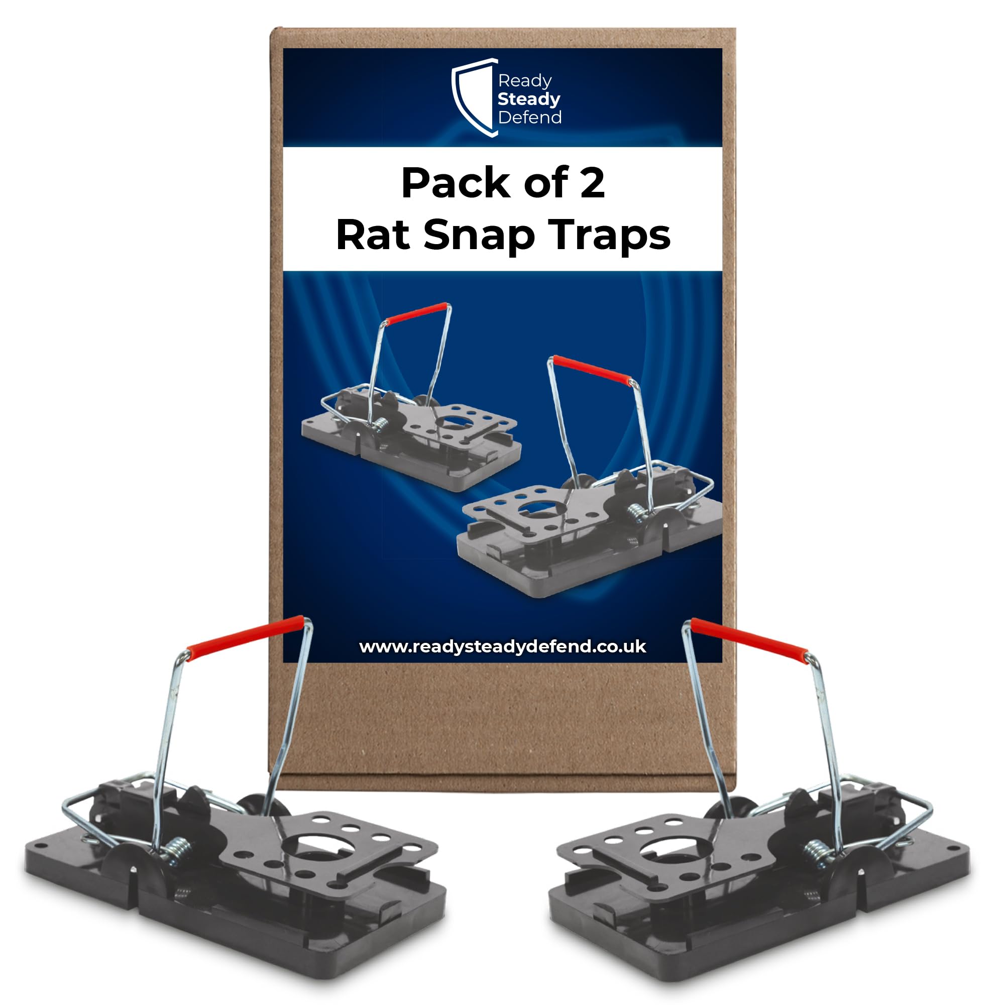 Professional Rat Traps 2-Pack | Instant Kill, Humane Heavy-Duty Spring ...