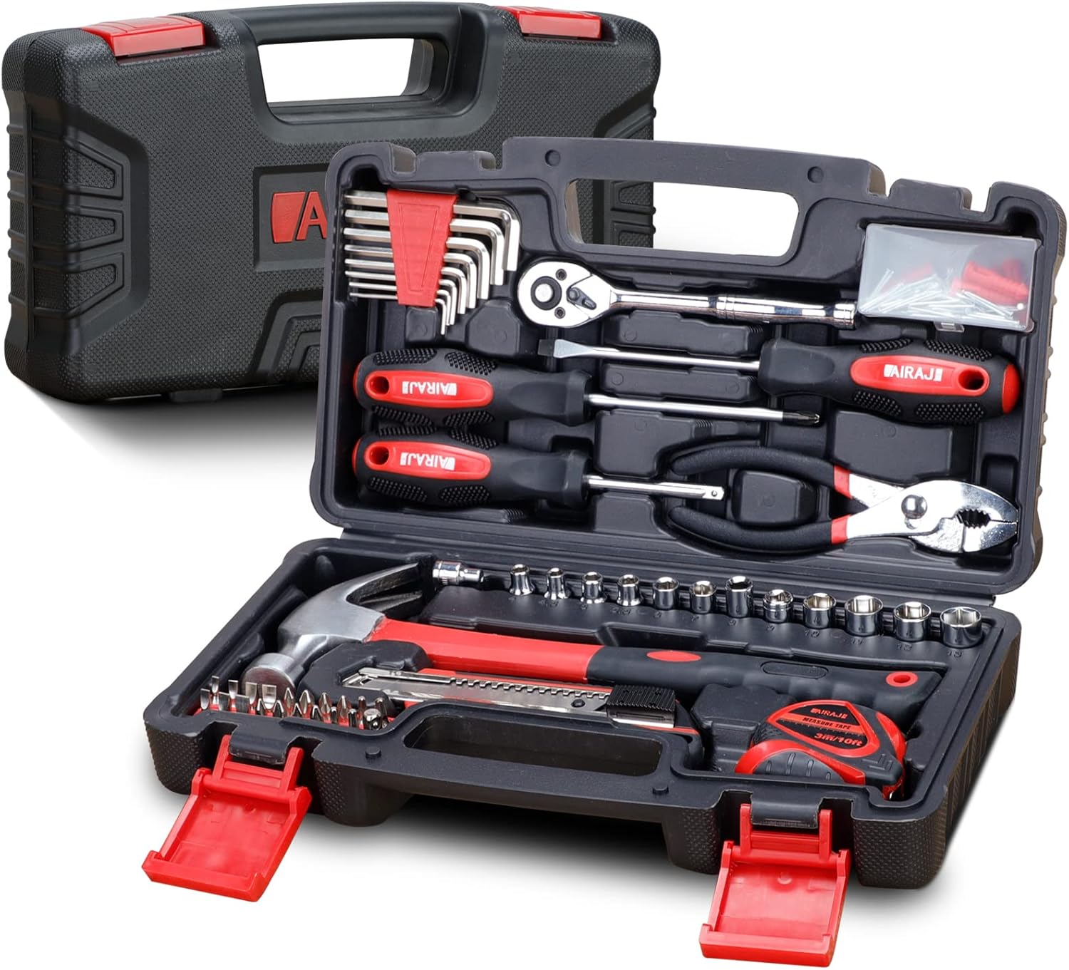 AIRAJ PRO 132 Household Tool Set, Home Auto Repair Tool Set Complete ...