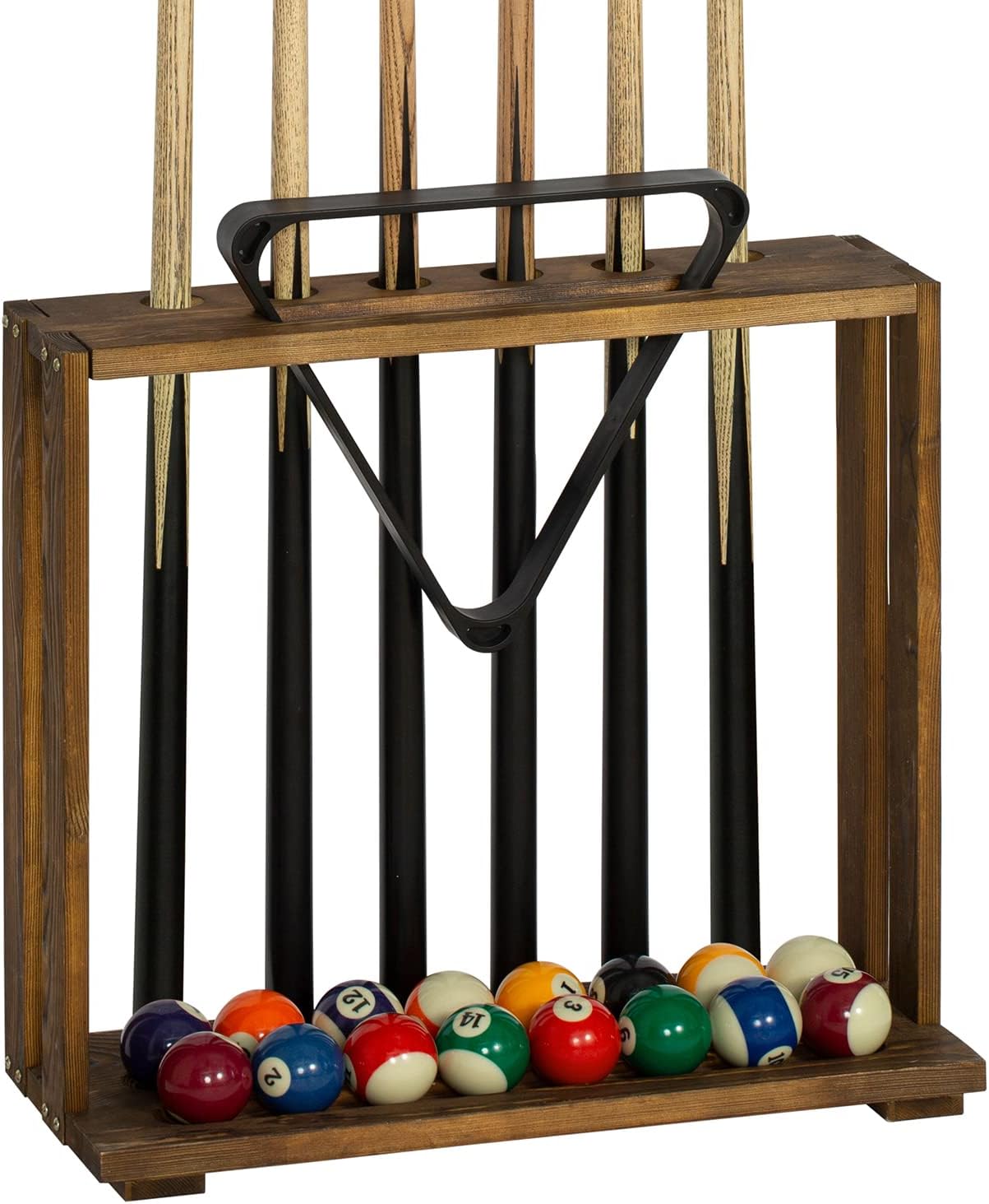 Amazon.com : MyGift Rustic Burnt Solid Wood Freestanding Billiards Pool ...