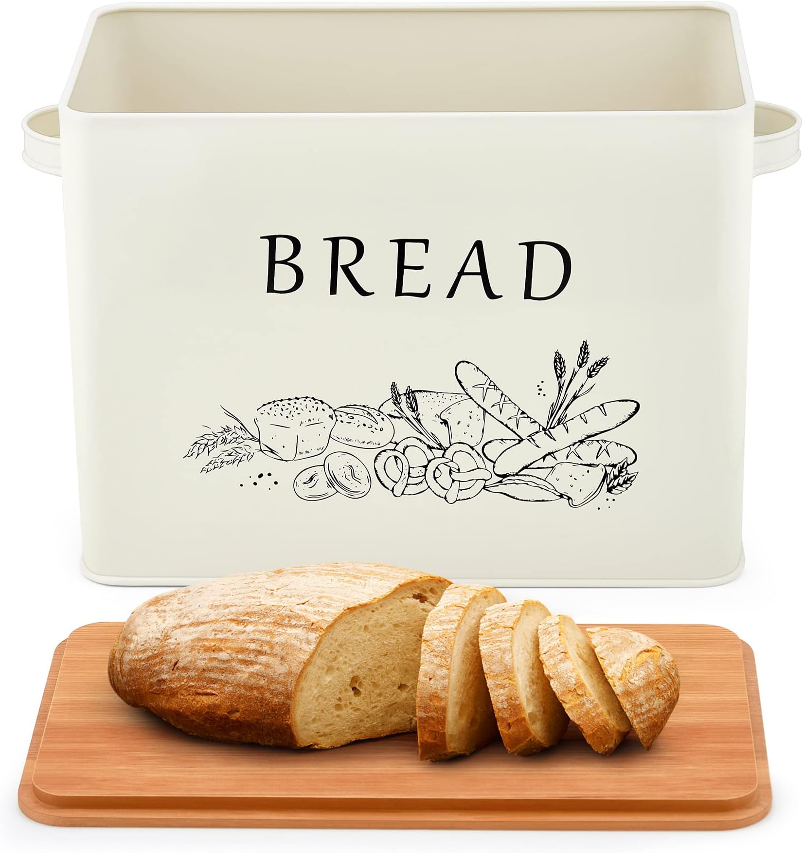 Amazon.com: Modern Farmhouse Bread Box - Hold 3+ Loaves of Bread ...