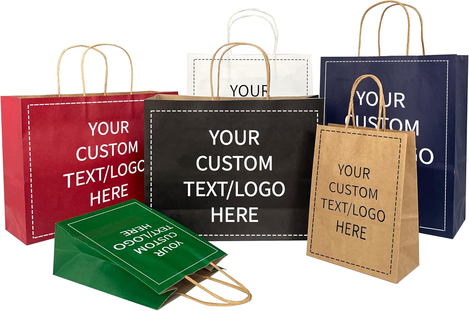 Amazon.com: Personalized Paper Bags, 50 PCS Custom Printed Kraft Paper ...