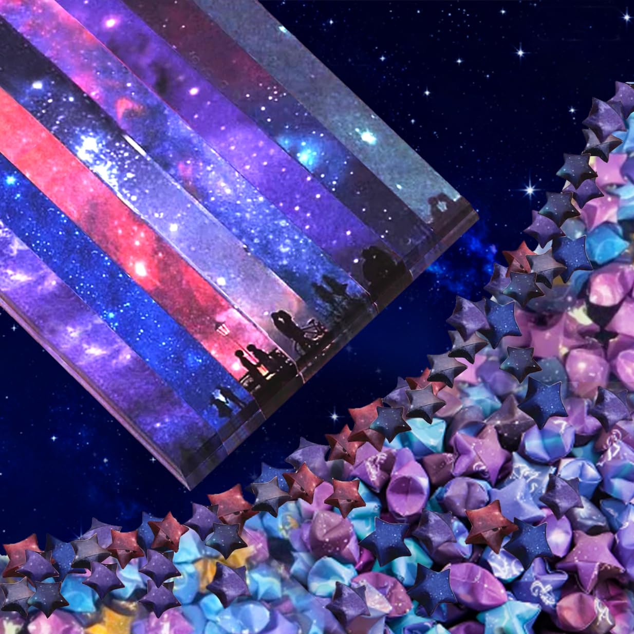 Snapklik.com : Origami Paper Stars, Colorful Handcraft Origami Lucky ...