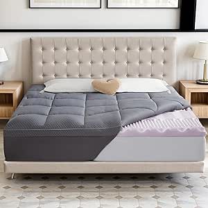 Amazon.com: 7-Zone King Size Mattress Topper for Back Pain Relief - 4 ...