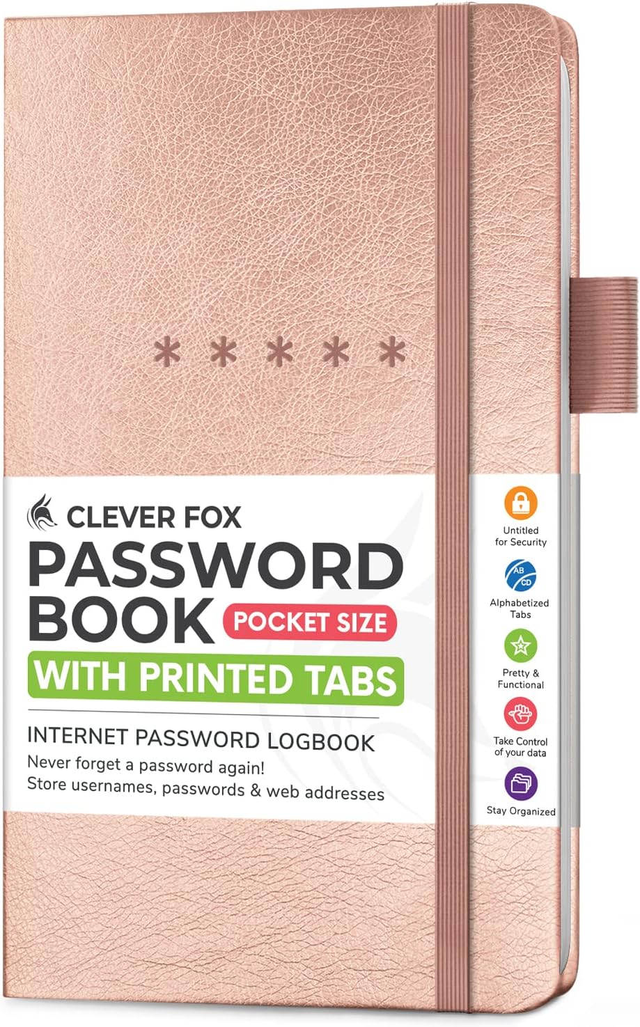 Clever Fox Password Book 2nd Edition Small – Pocket Password Keeper ...