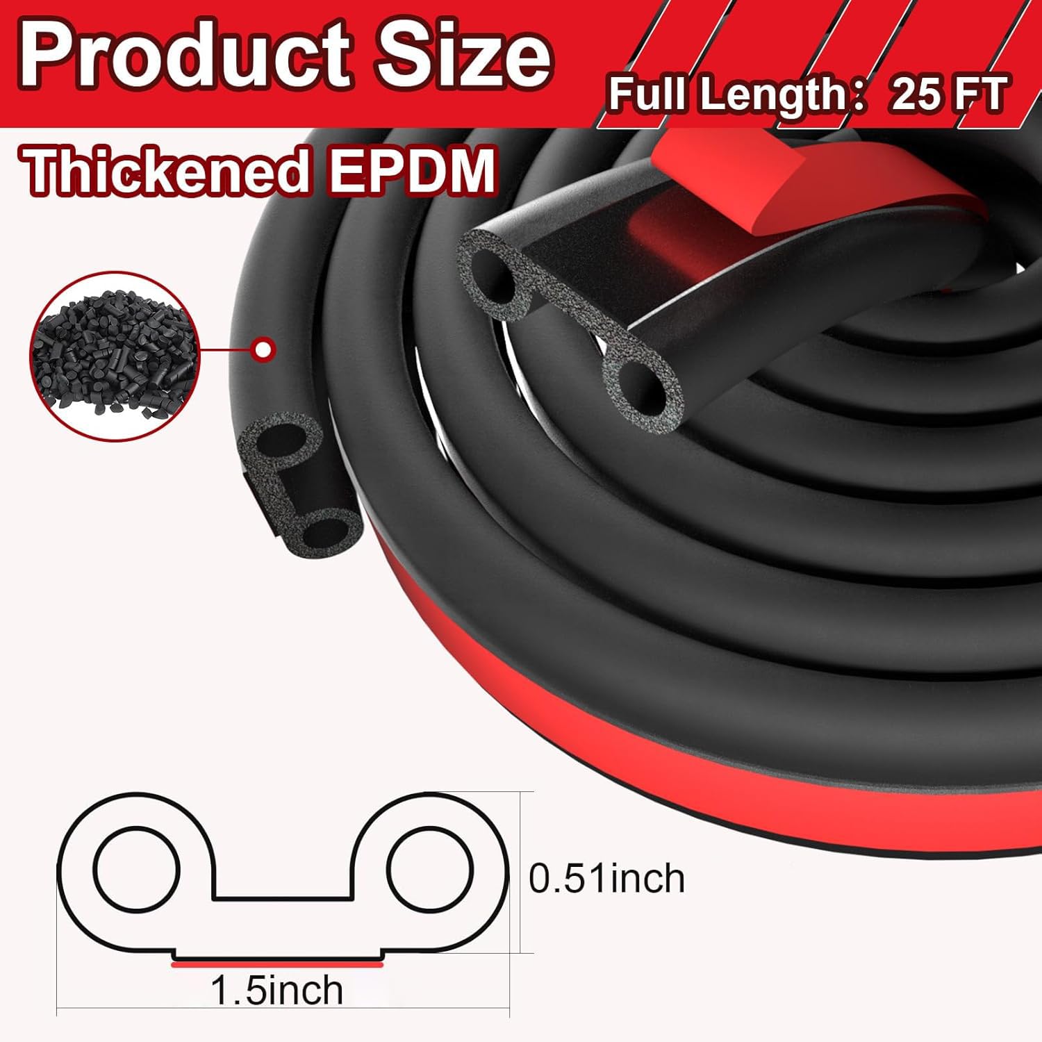 Snapklik.com : 25Ft Adhesive Truck Tailgate Seal, Tonneau Cover Seal ...