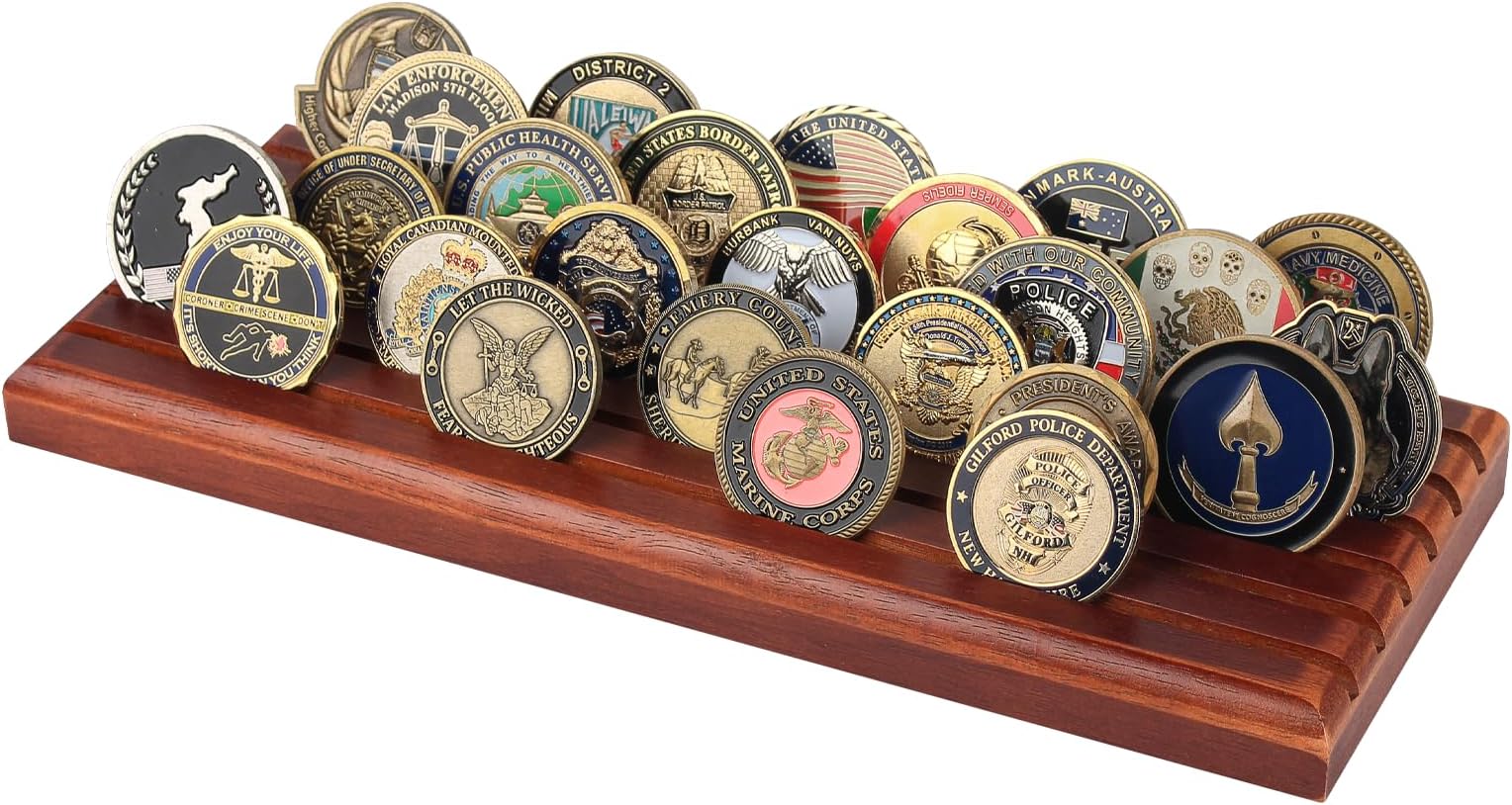 Amazon.com: Aomcisi 4 Rows Coin Holder, Military Collectible Challenge ...