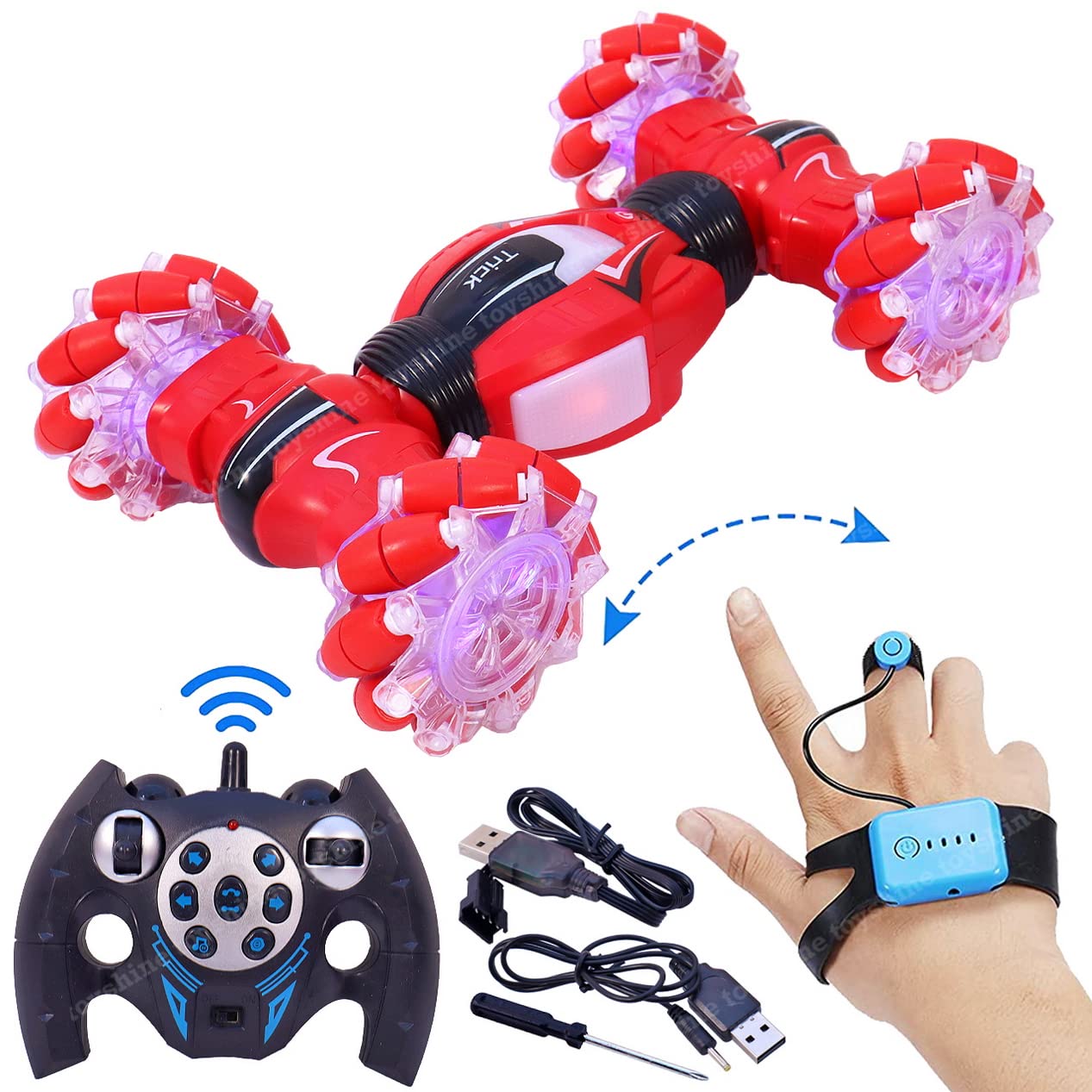 Toyshine Gesture Sensor Remote Control RC Stunt Car with Watch Remote ...