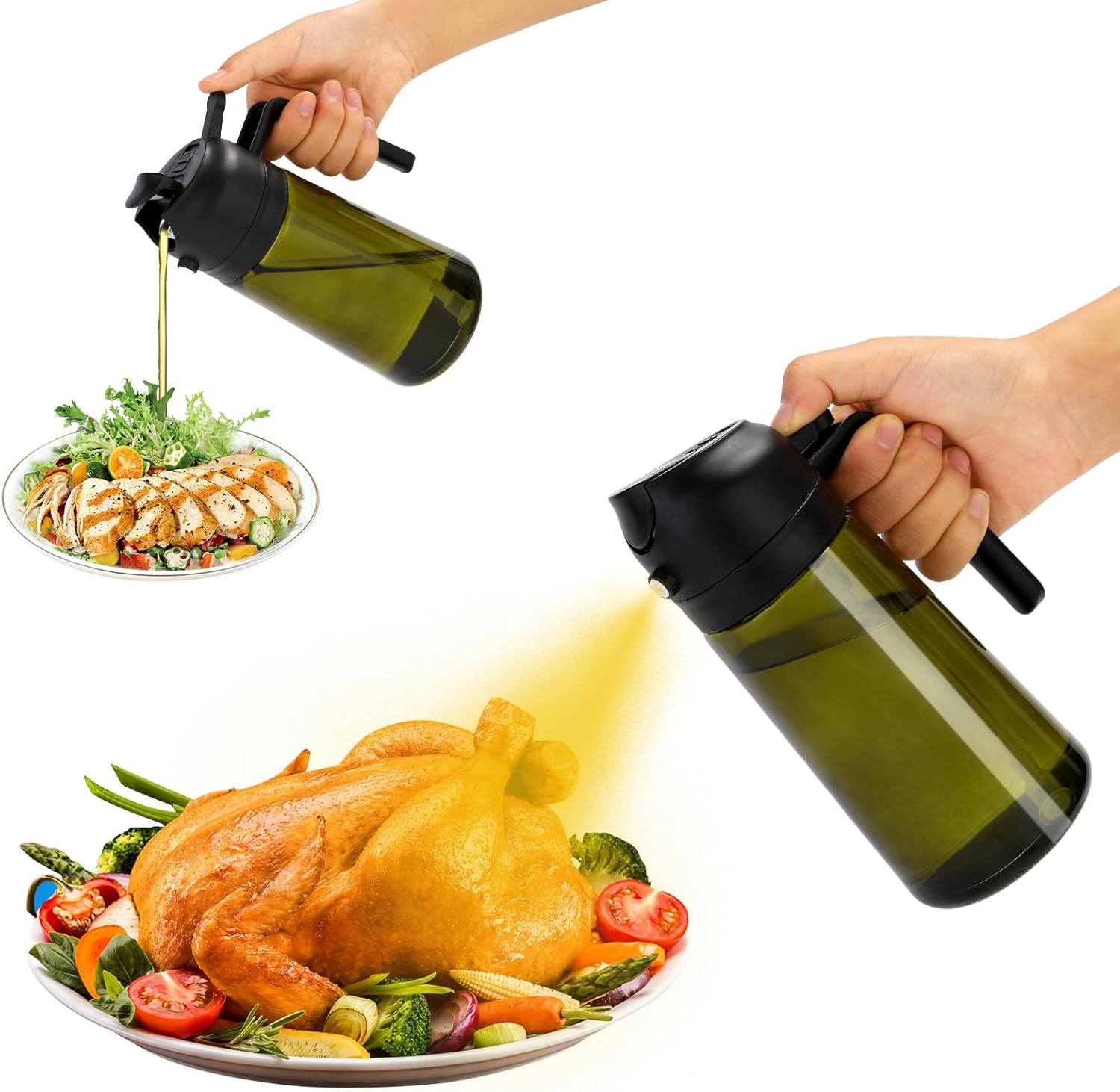 Amazon.com: Aovdy Oil Sprayer for Cooking 16oz,2 in 1 Olive Oil ...