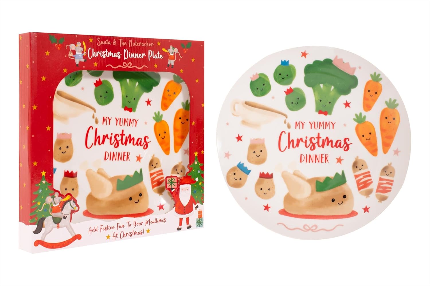 RSW Christmas Themed Kids Dinner Plate Tableware Porcelain Santa ...