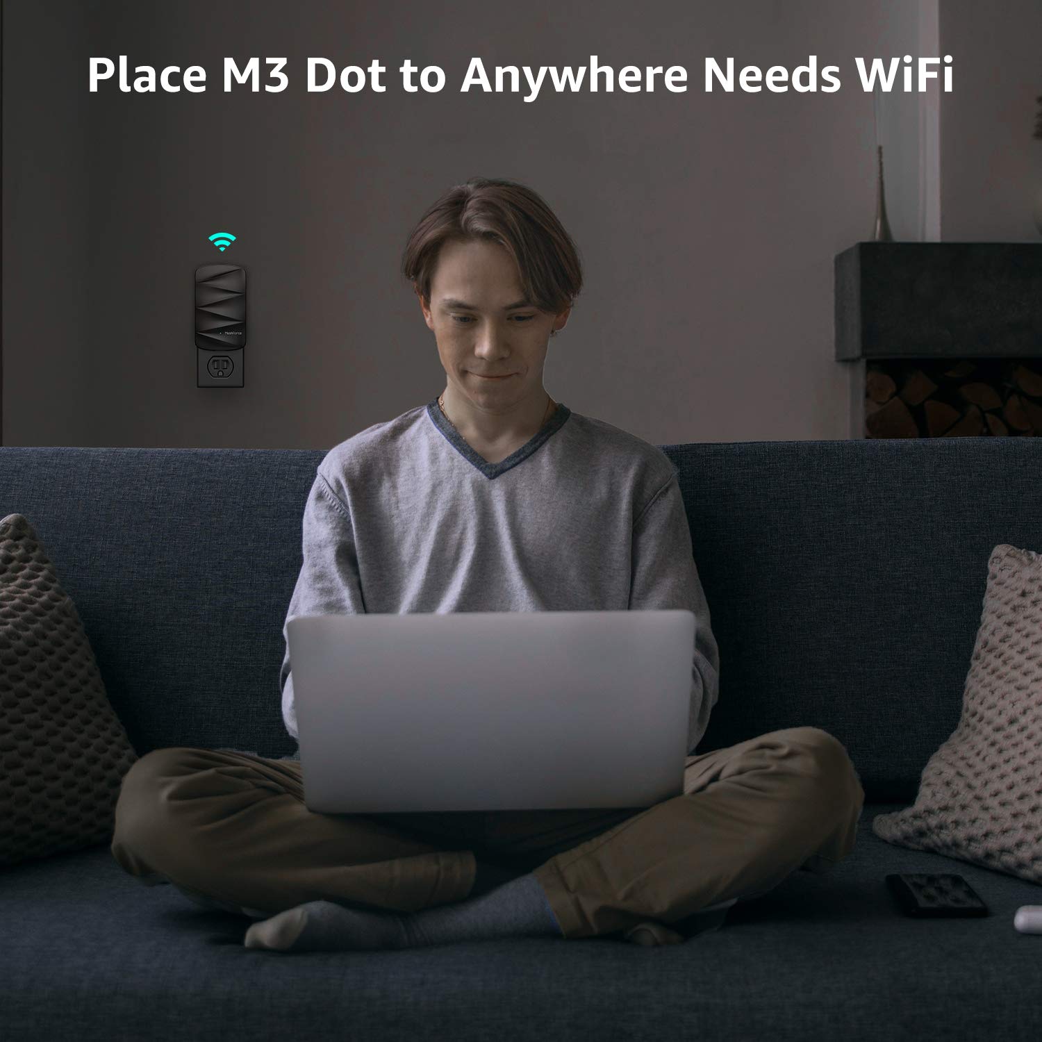 Snapklik.com : Meshforce M3 Dot Wall Plug WiFi Extender (Midnight Black ...