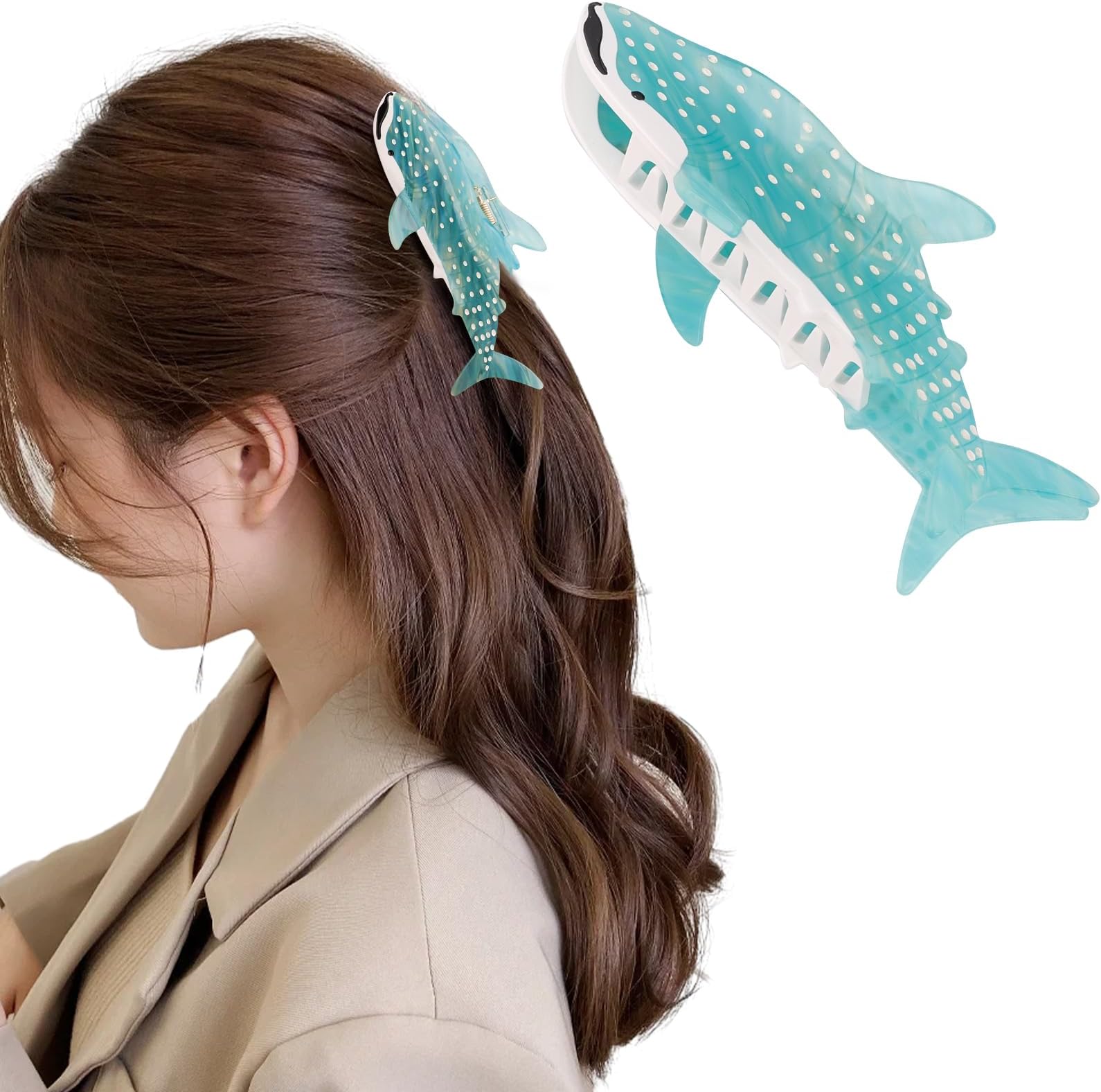 Amazon.com: Hapdoo Whale Shark Hair Clips, Cute Ocean Sea Animal Hair ...