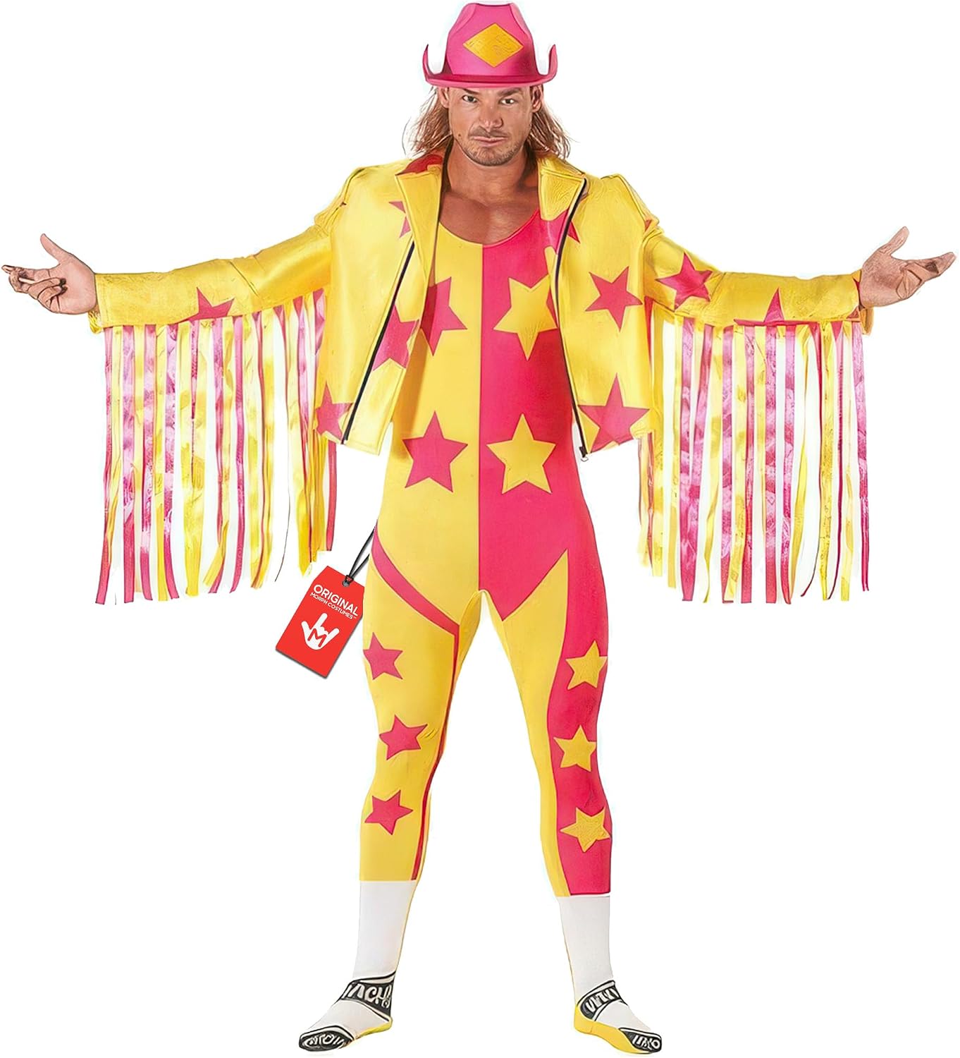 Amazon.com: Morph Yellow Macho Man Randy Savage Costume, WWE Wrestler ...