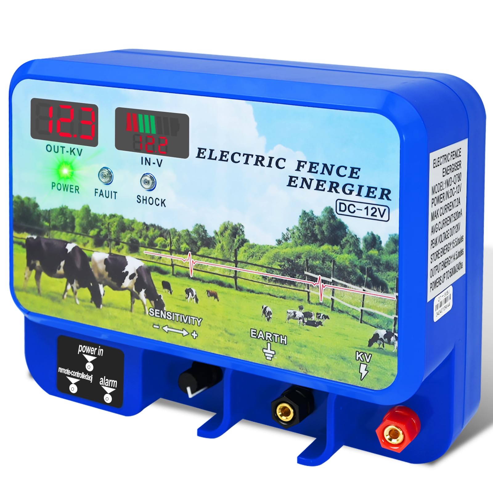 Amazon.com: 15.5J Electric Fence Charger, 15.5 Joules 600 Acres, AC DC ...