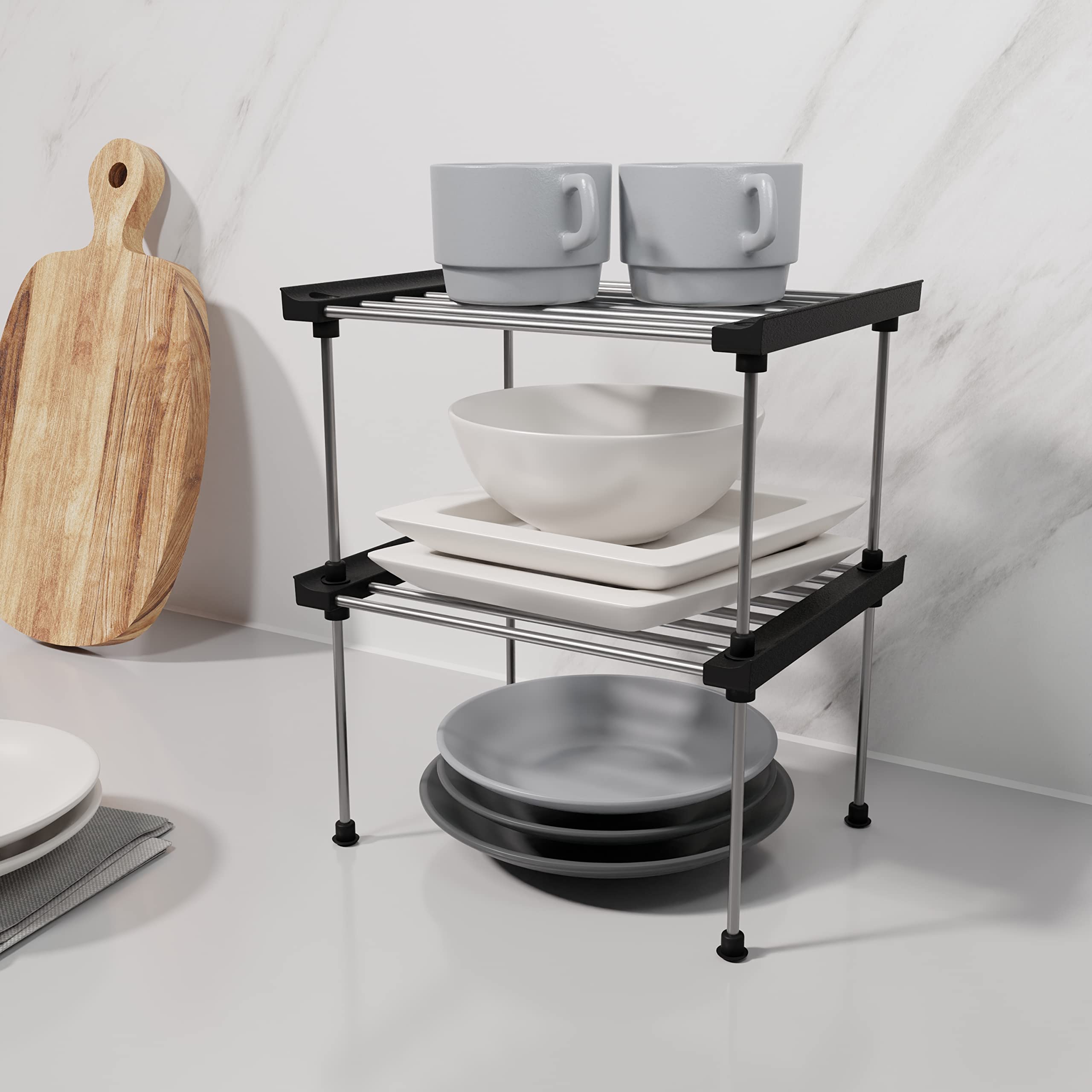 Snapklik.com : Carrotez Cabinet Organizer Shelf, Set Of 2 Stackable ...