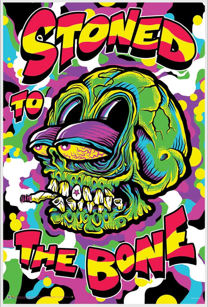 Amazon.com: Stoned to the Bone - Laminated - Non-Flocked - Blacklight ...