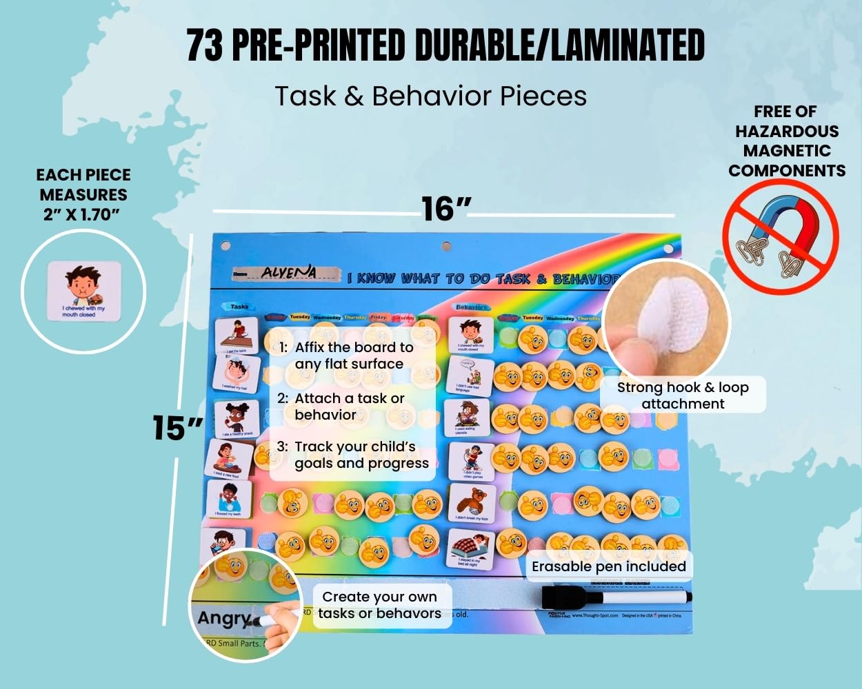 Snapklik.com : Thought-Spot Behavior Reward Chart For Kids Chore ...
