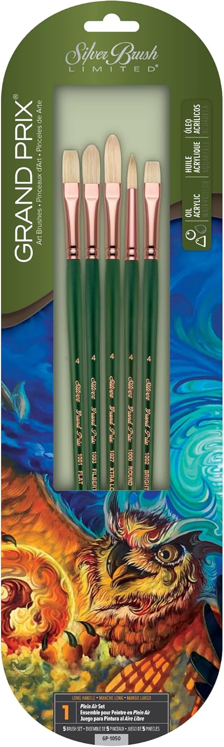 Silver Brush GP-1050 Grand Prix Long Handle Brush Set, 5 Per Pack ...