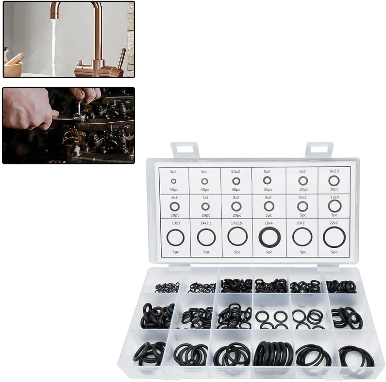 Amazon.com: povtii 300 PCS O Ring Assortment Kit Set, 18 Sizes High ...