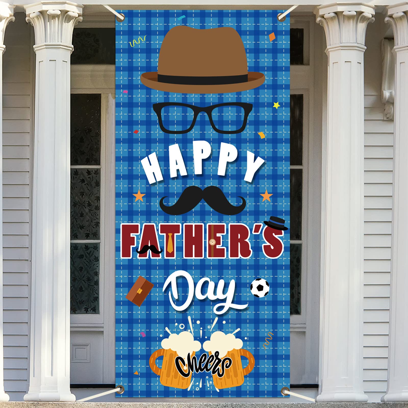Amazon.com: Happy Father's Day Door Cover Father's Day Party Porch Sign ...