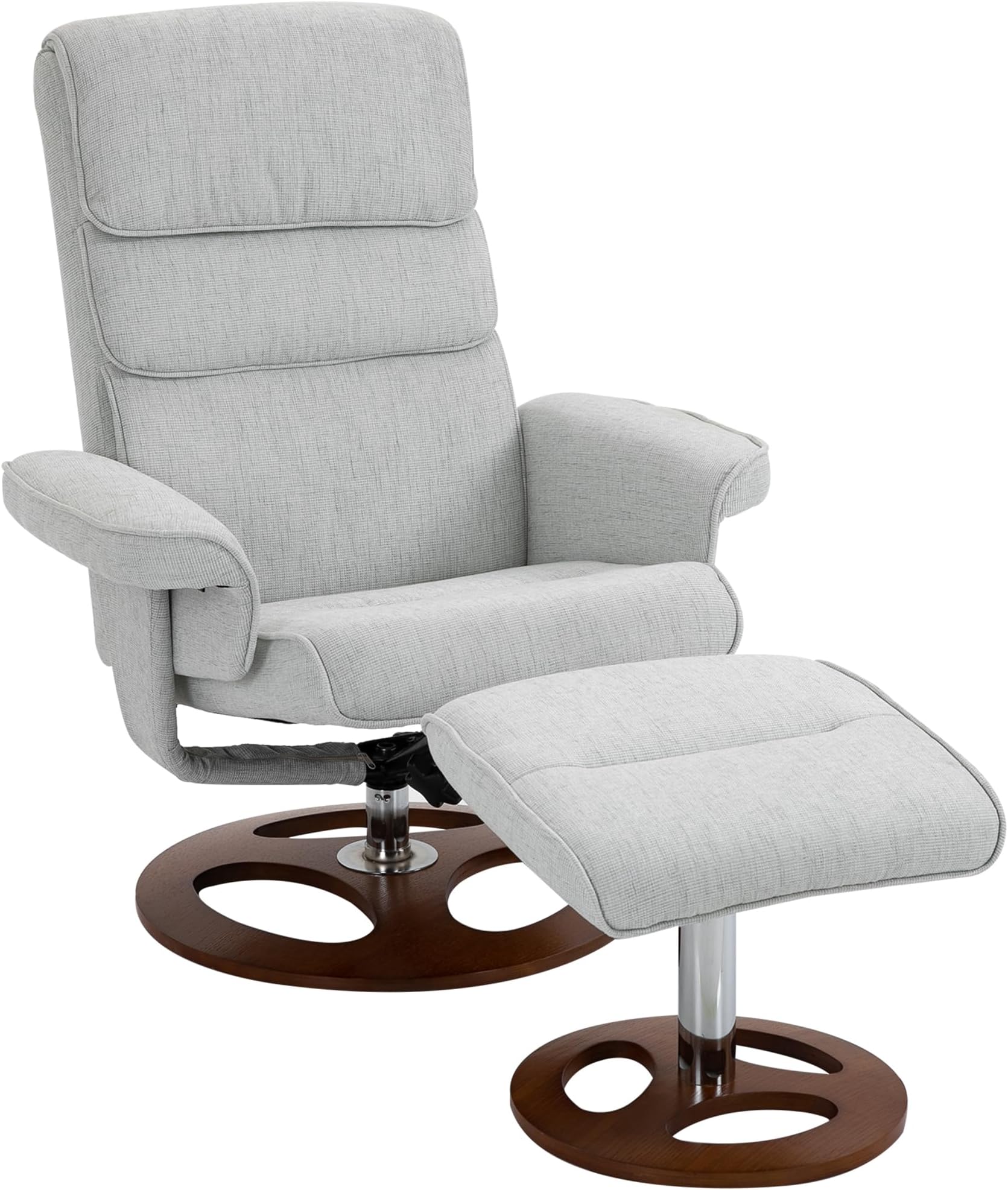 HOMCOM Recliner Chair with Footstool, Swivel Armchair with 145 ...