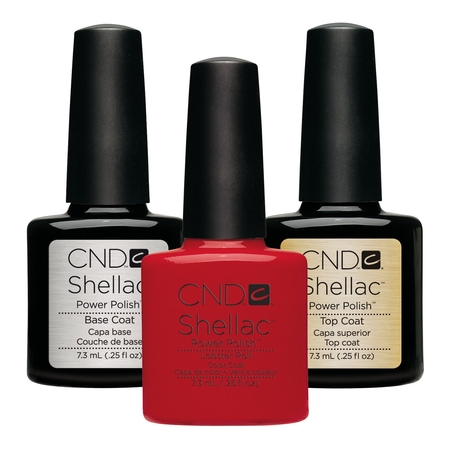 CND Original Shellac Lobster Roll Plus Base Coat Plus Top Coat 7.3 ml ...