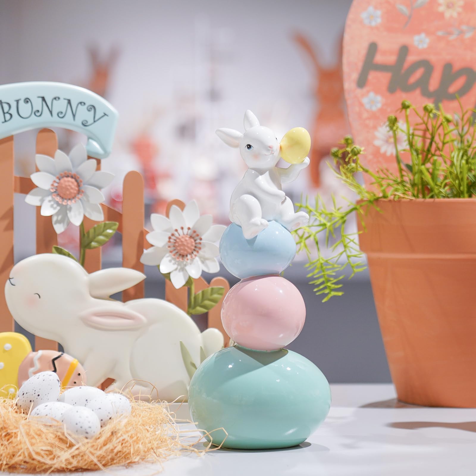 Amazon.com: Regency International Easter Bunny with Treats Figurine, 9. ...