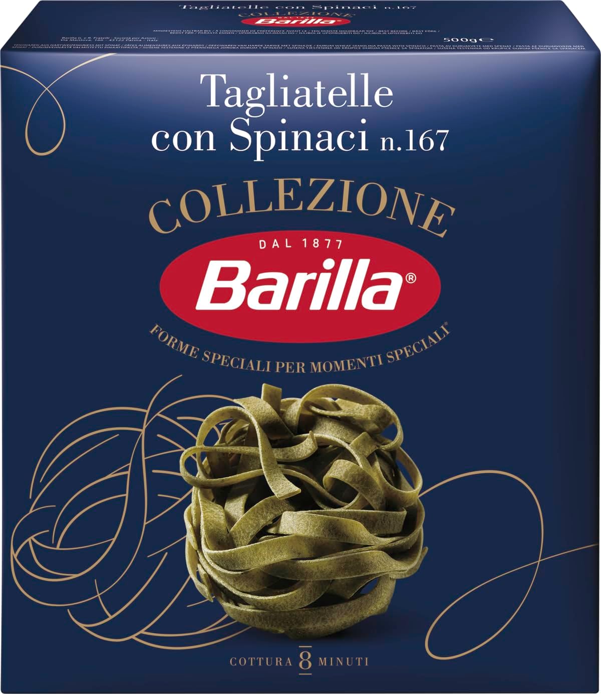 BARILLA la Collezione Tagliatelle con spinaci, pack of 12 (12 x 500 g ...