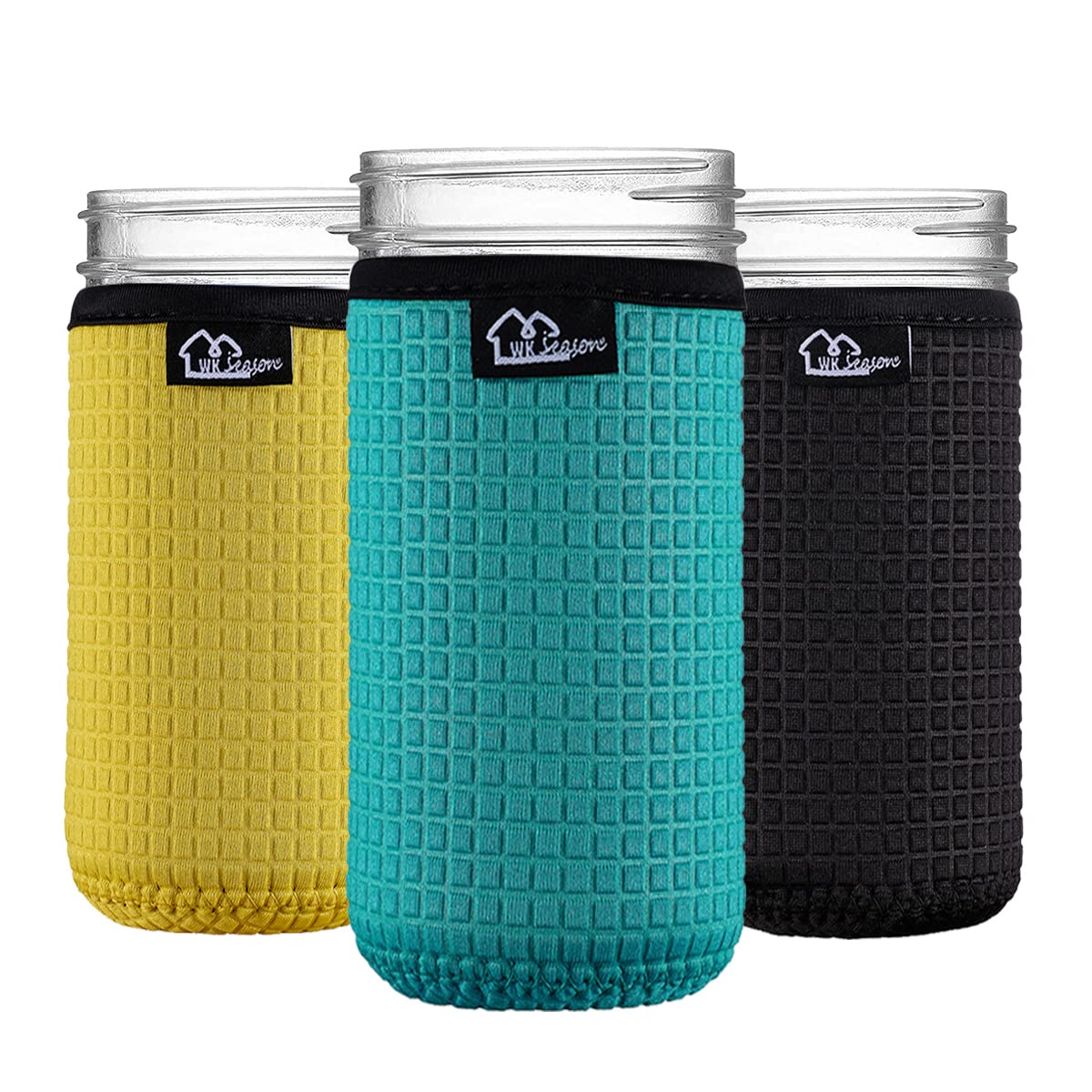 Amazon.com: WKieason Wide Mouth Mason Jar Neoprene Sleeve 16-24OZ Mason ...