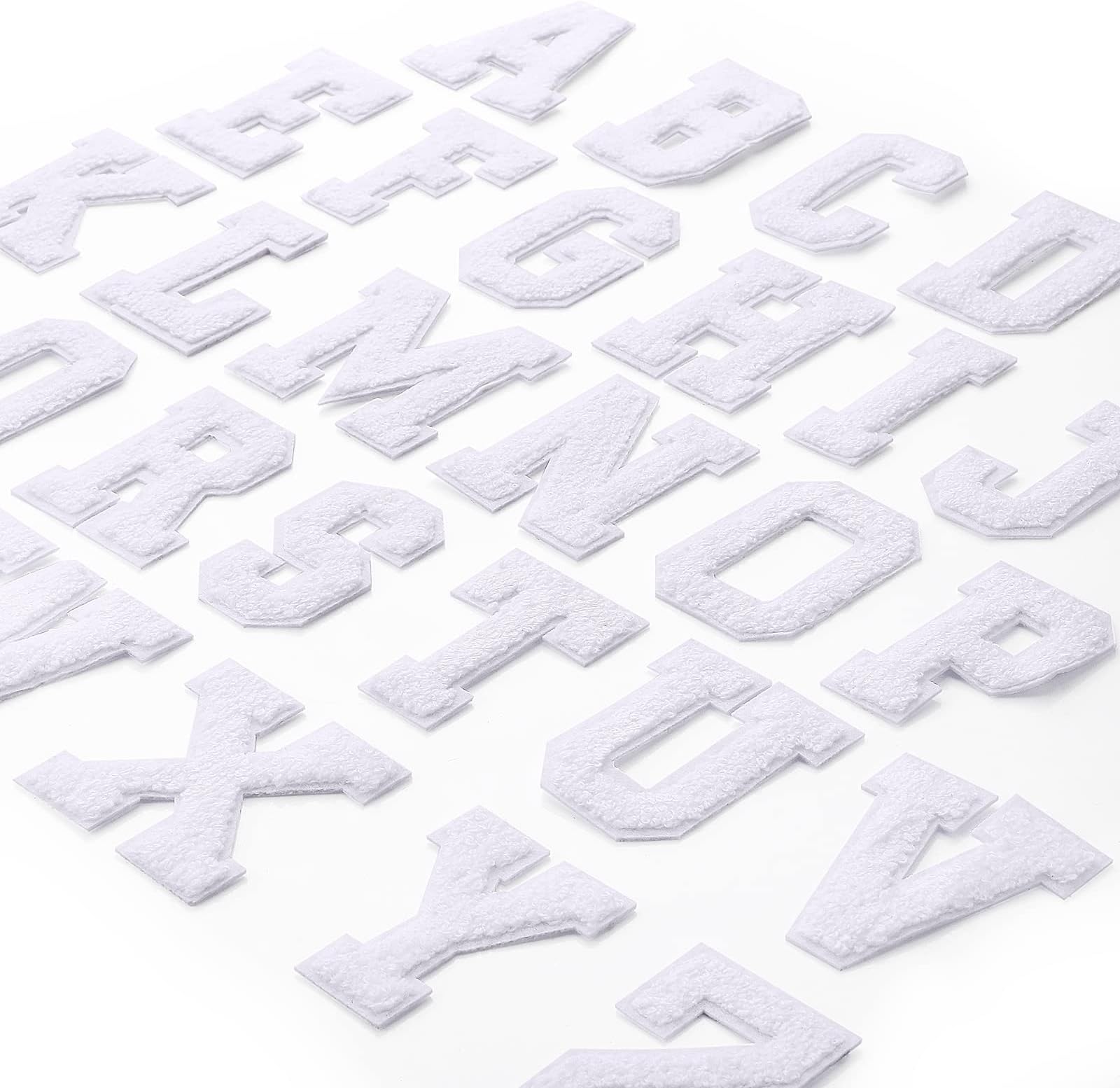 Amazon.com: Iron on Letter Patches 52 Pieces,White Letter Patches ...
