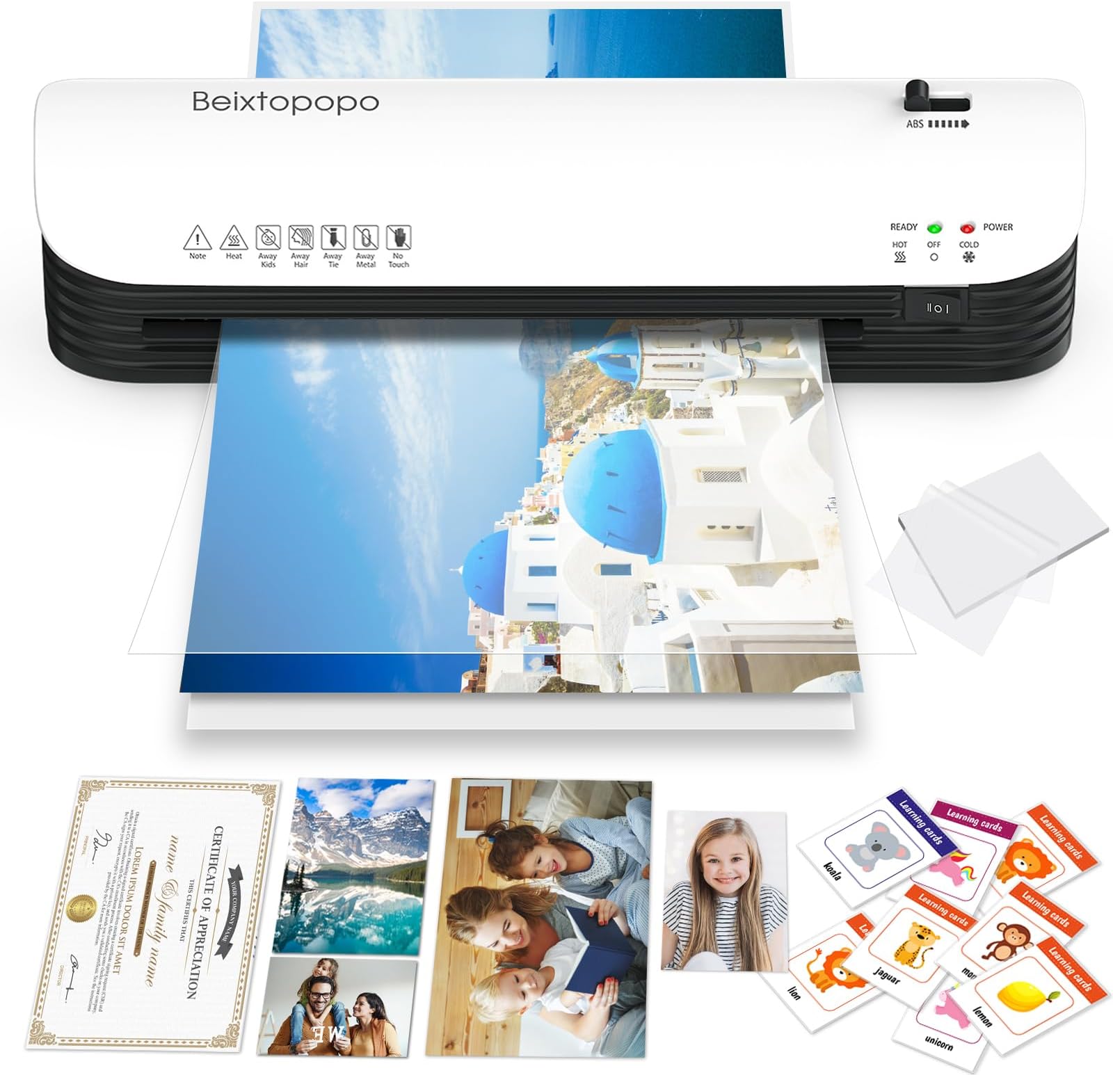 Amazon.com : Qfun Small Laminator Machine with 20 Laminating Sheets 9 ...