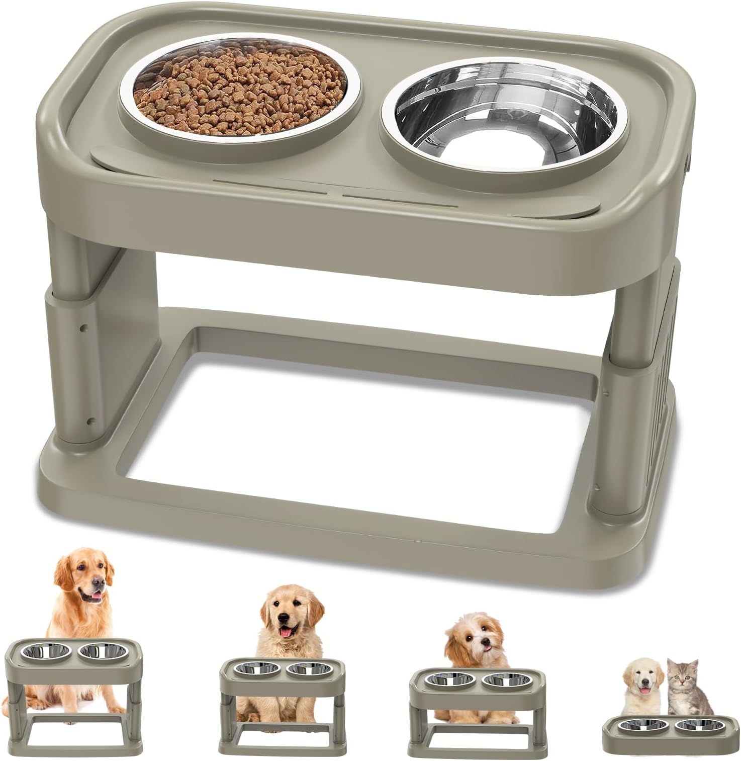 Amazon.com : Metal Elevated Dog Bowl Stand for Medium & Large Sized ...