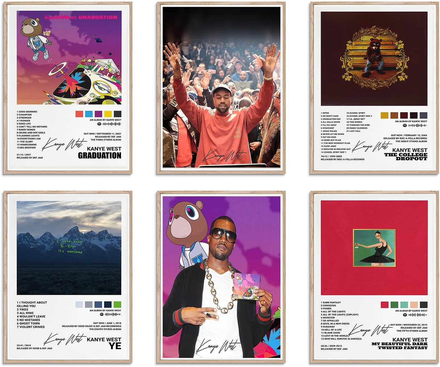 Amazon.com: Kanye West Music Album Cover Poster Print Canvas Wall Art ...