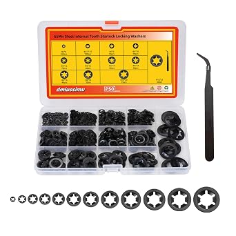 Amazon.com: 750pcs 65Mn Steel Internal Tooth Star Lock Washer Kit - 12 ...